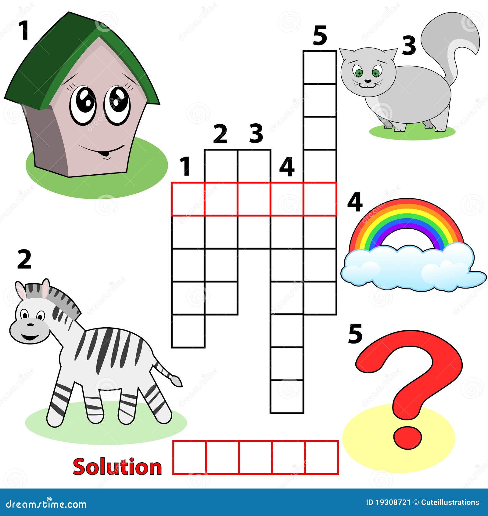 Gioco Di Parole Delle Parole Incrociate Per I Bambini Illustrazione ...