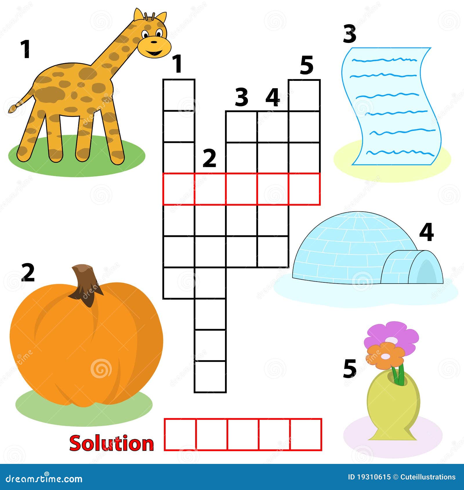 Gioco Di Parole Delle Parole Incrociate Per I Bambini Illustrazione ...