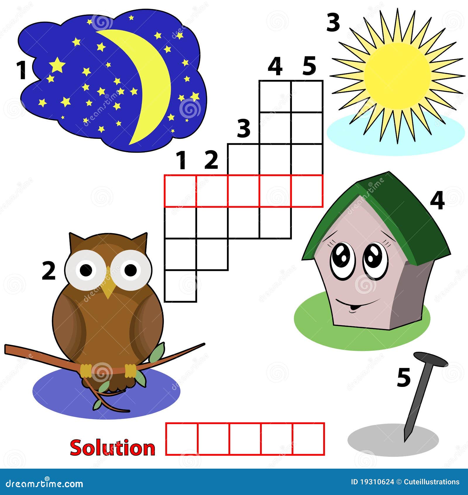 Gioco Di Parole Delle Parole Incrociate Per I Bambini Illustrazione ...