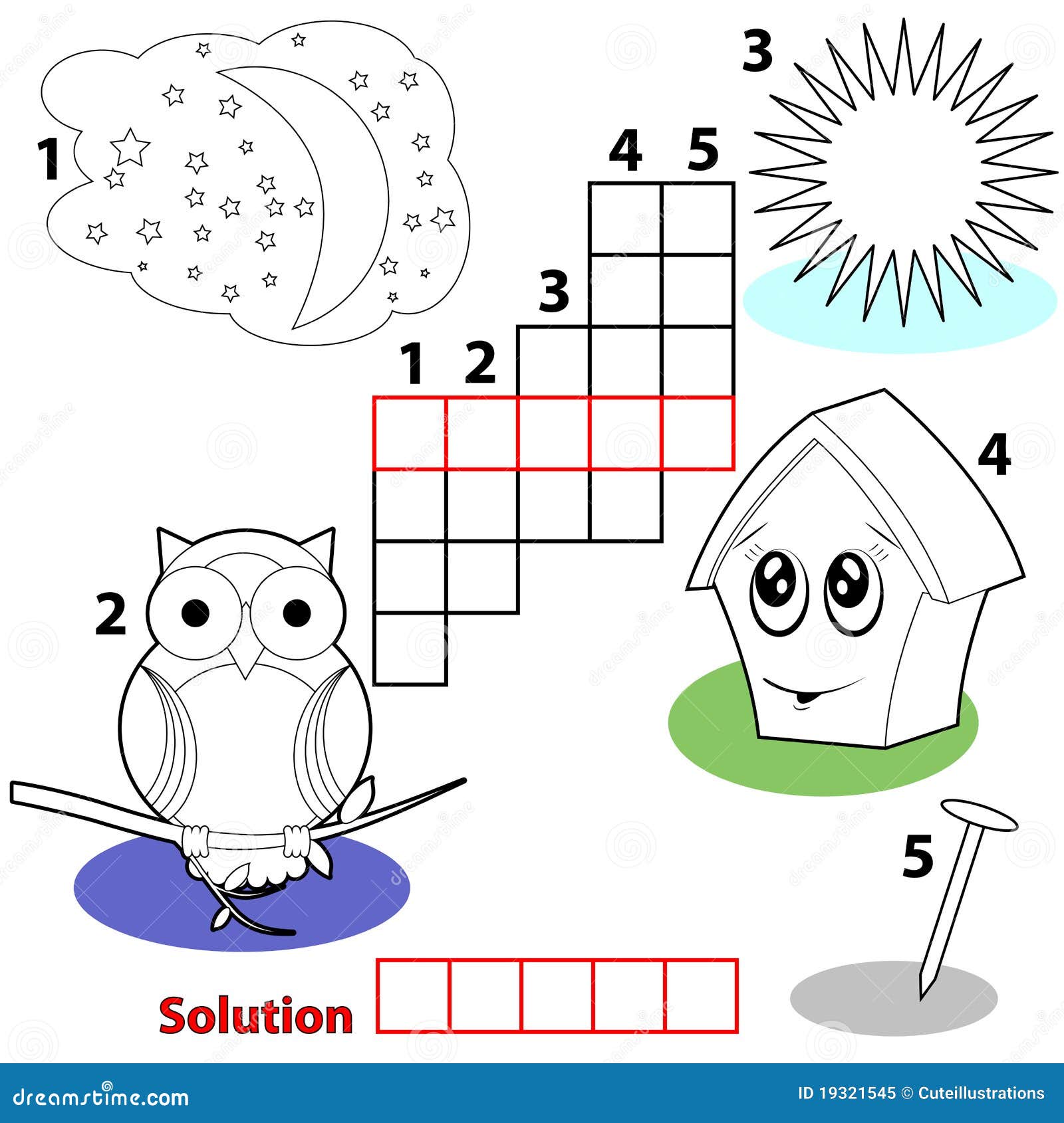 Gioco Di Parole Delle Parole Incrociate Per I Bambini Illustrazione ...