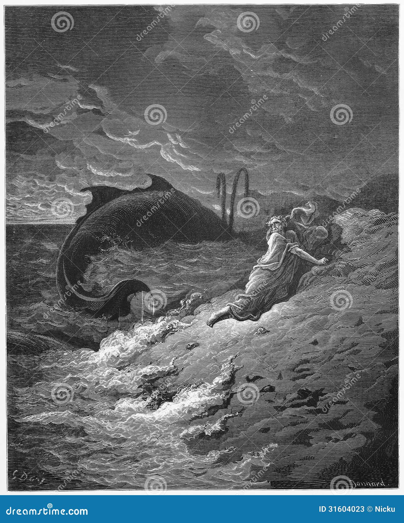 Giona e la balena fotografia stock editoriale. Illustrazione di bibbia ...