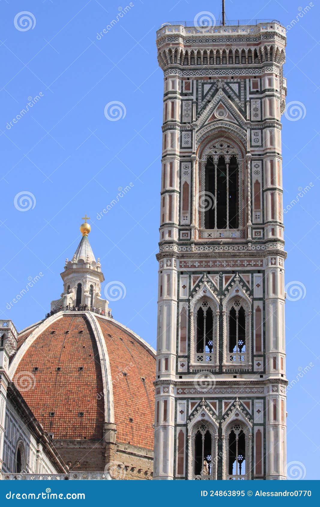 Giotto Bell Tower in Florence Stock Image - Image of italian, high ...