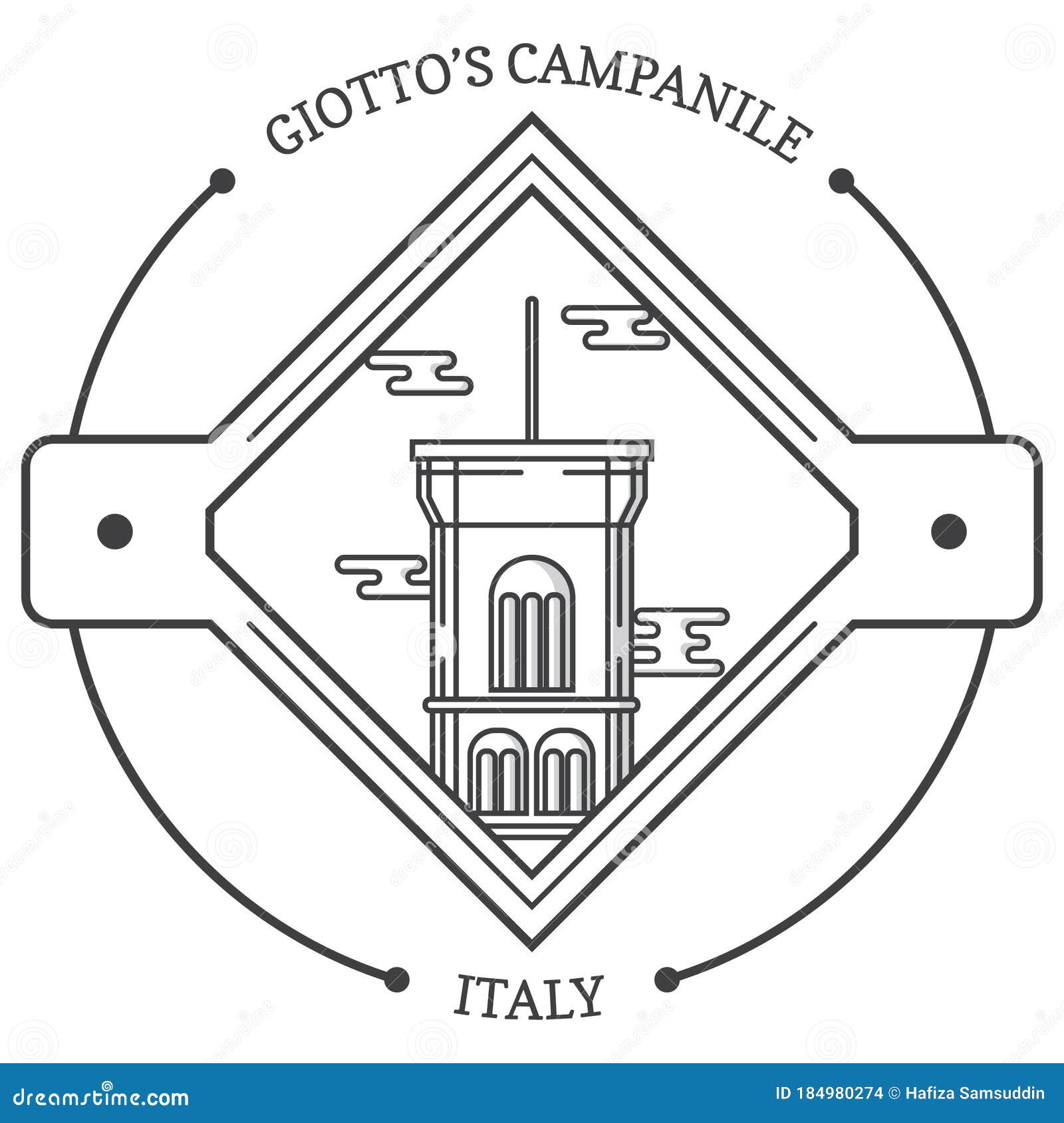 Giotto S Campanile. Vector Illustration Decorative Design Stock ...