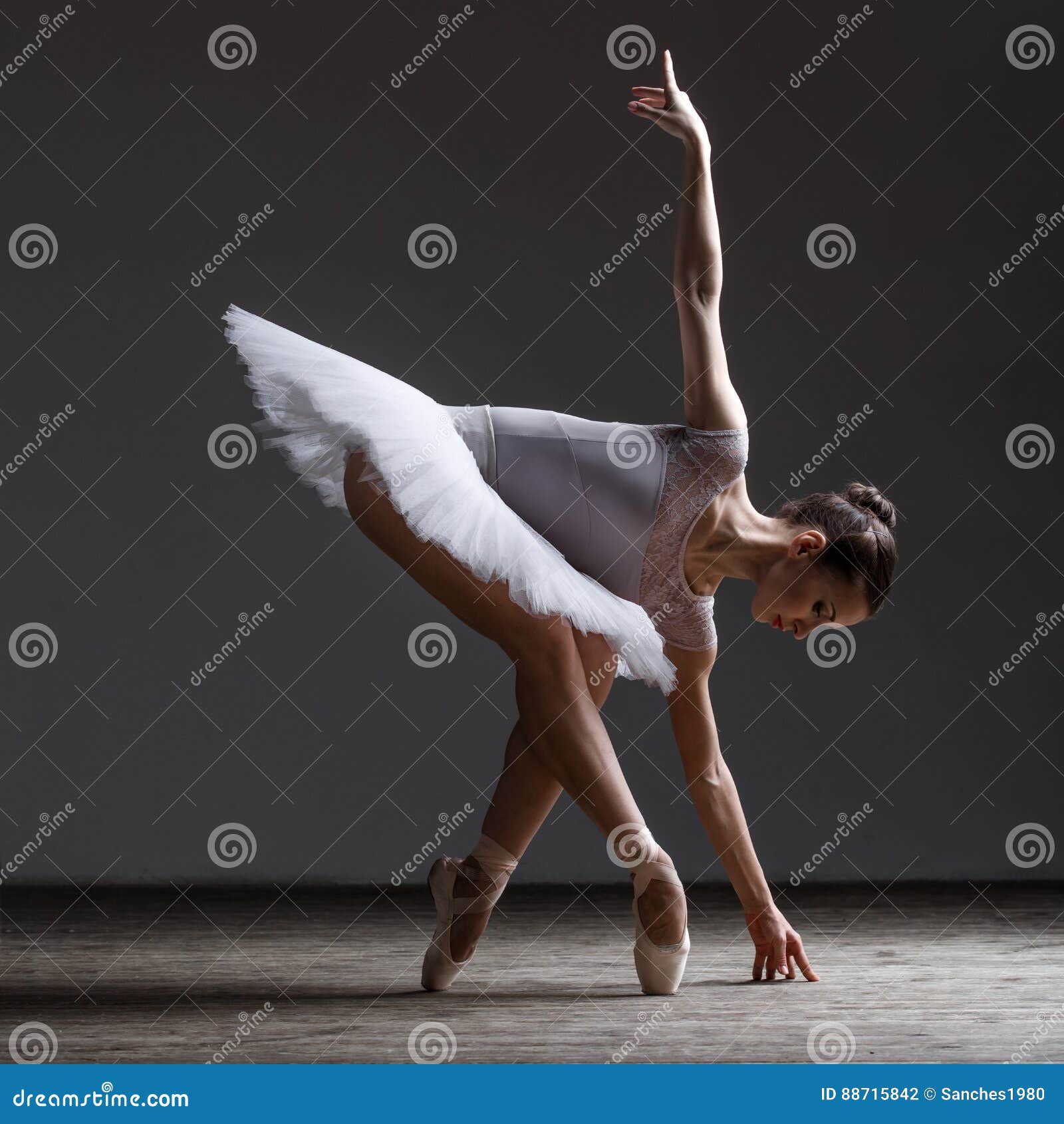 Giovane Bella Ballerina Che Posa Nello Studio Fotografia Stock ...