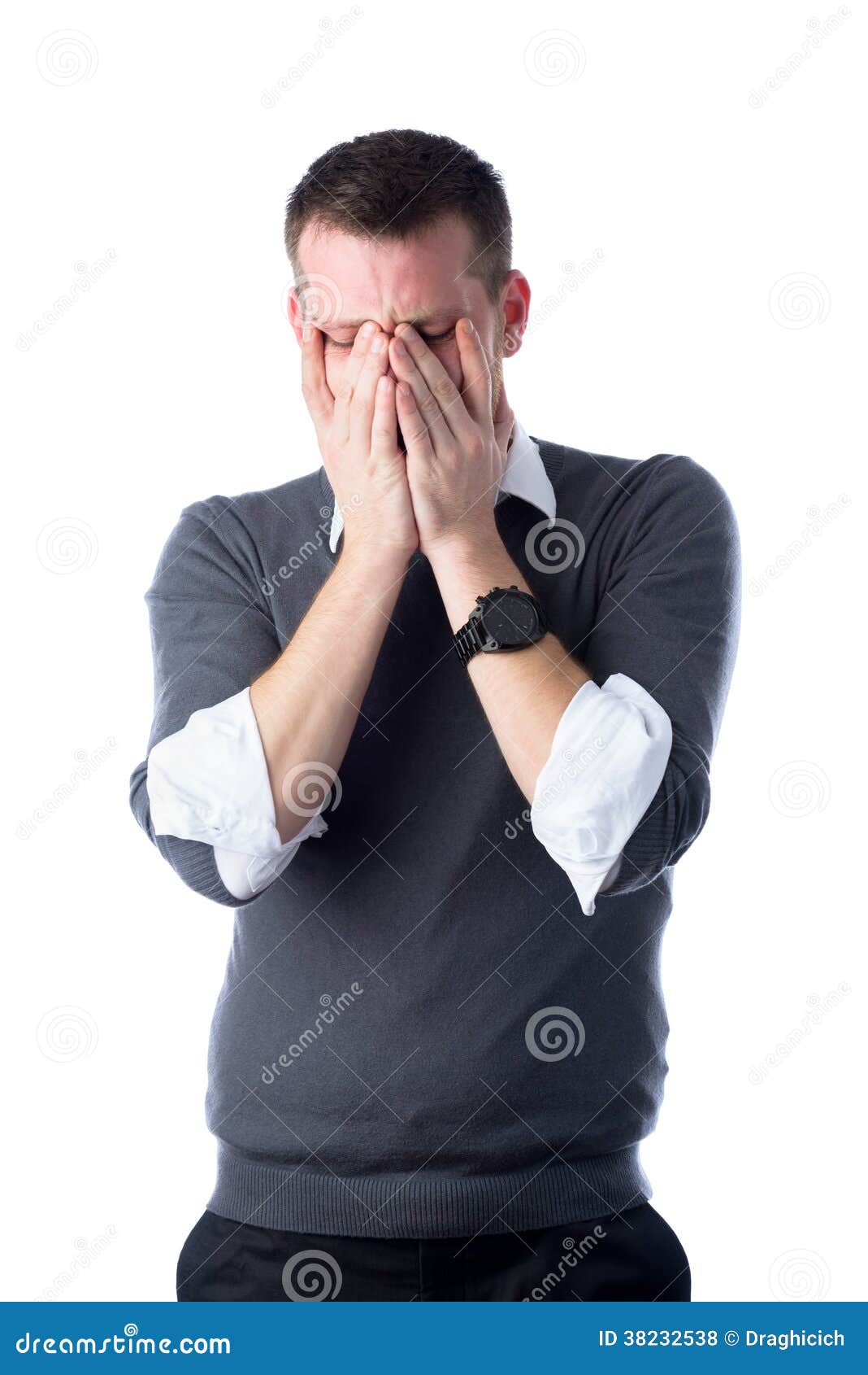 Giovane disperato fotografia stock. Immagine di disperazione - 38232538