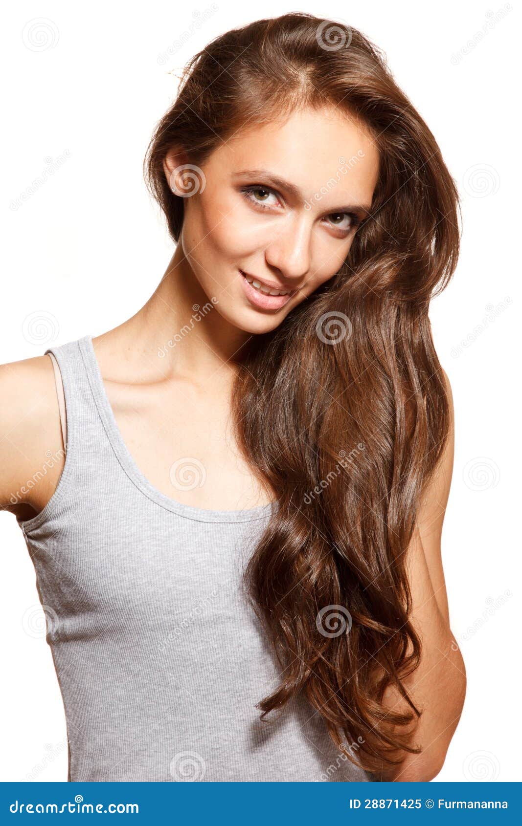 Giovane Donna Con I Bei Capelli Immagine Stock - Immagine di esprimere ...