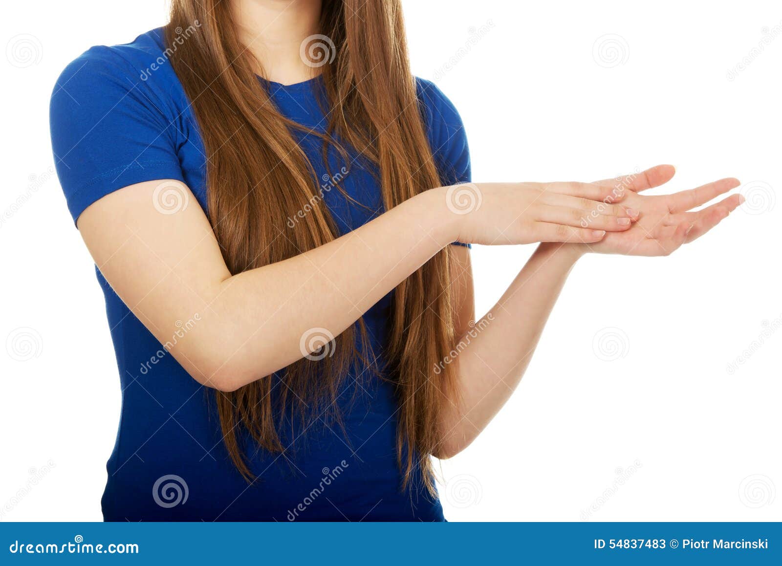 Giovane Donna D'applauso Felice Immagine Stock - Immagine di ...