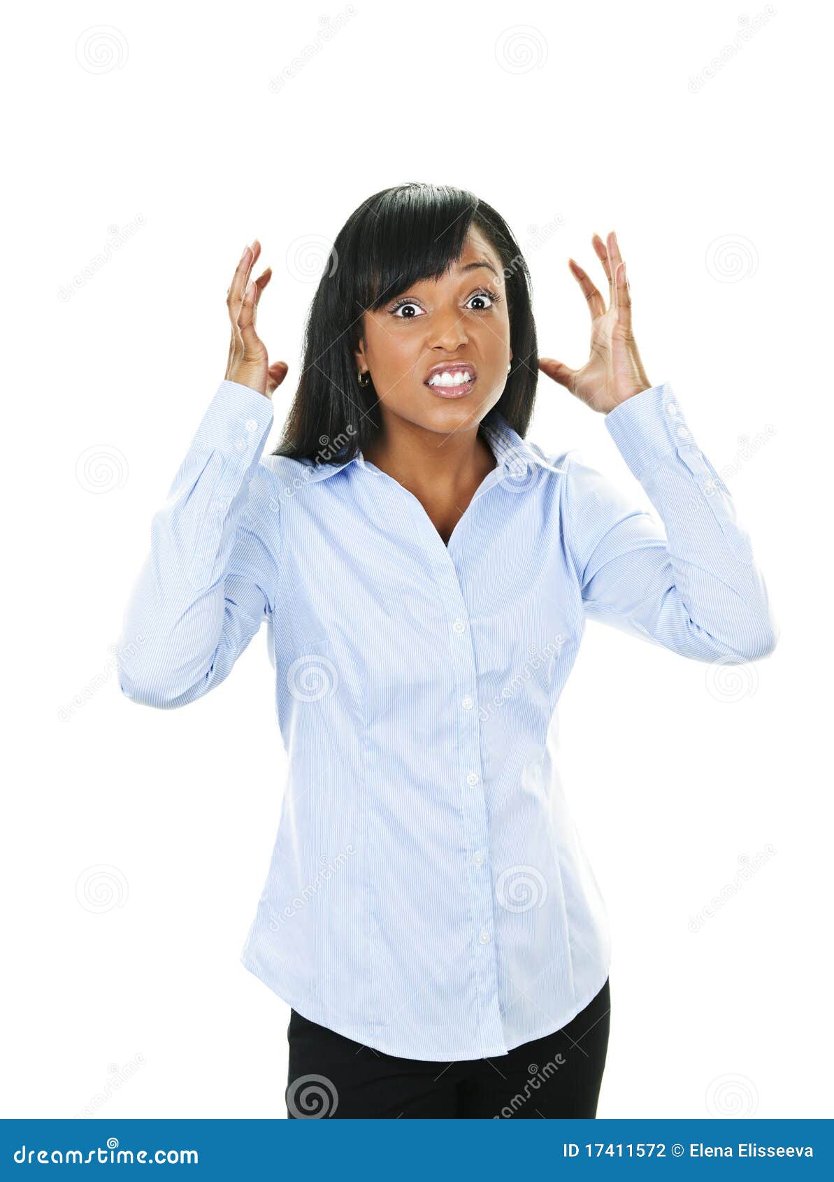 Giovane donna frustrata fotografia stock. Immagine di diversità - 17411572