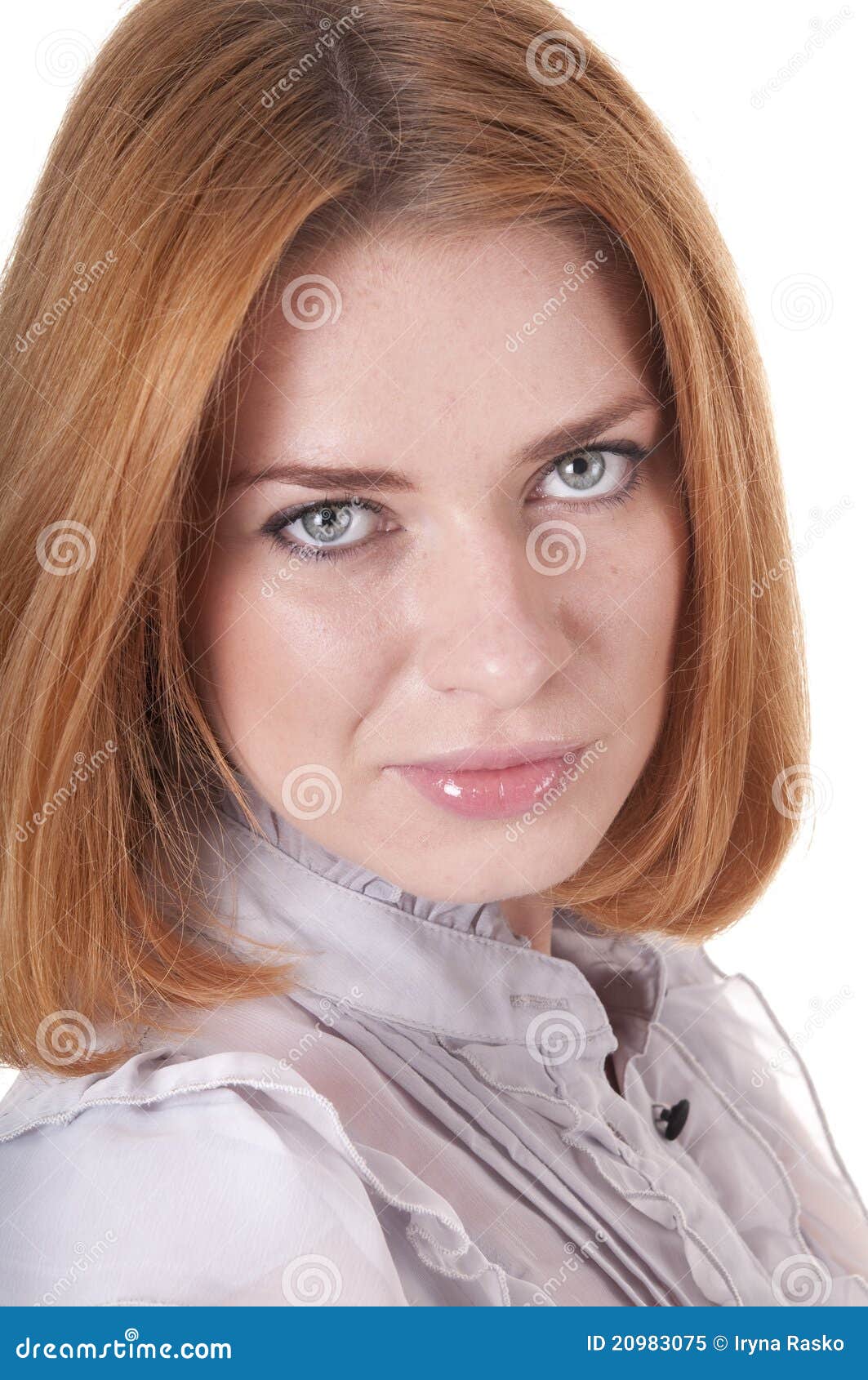 Giovane Donna Rigorosa in Camicetta Immagine Stock - Immagine di ...