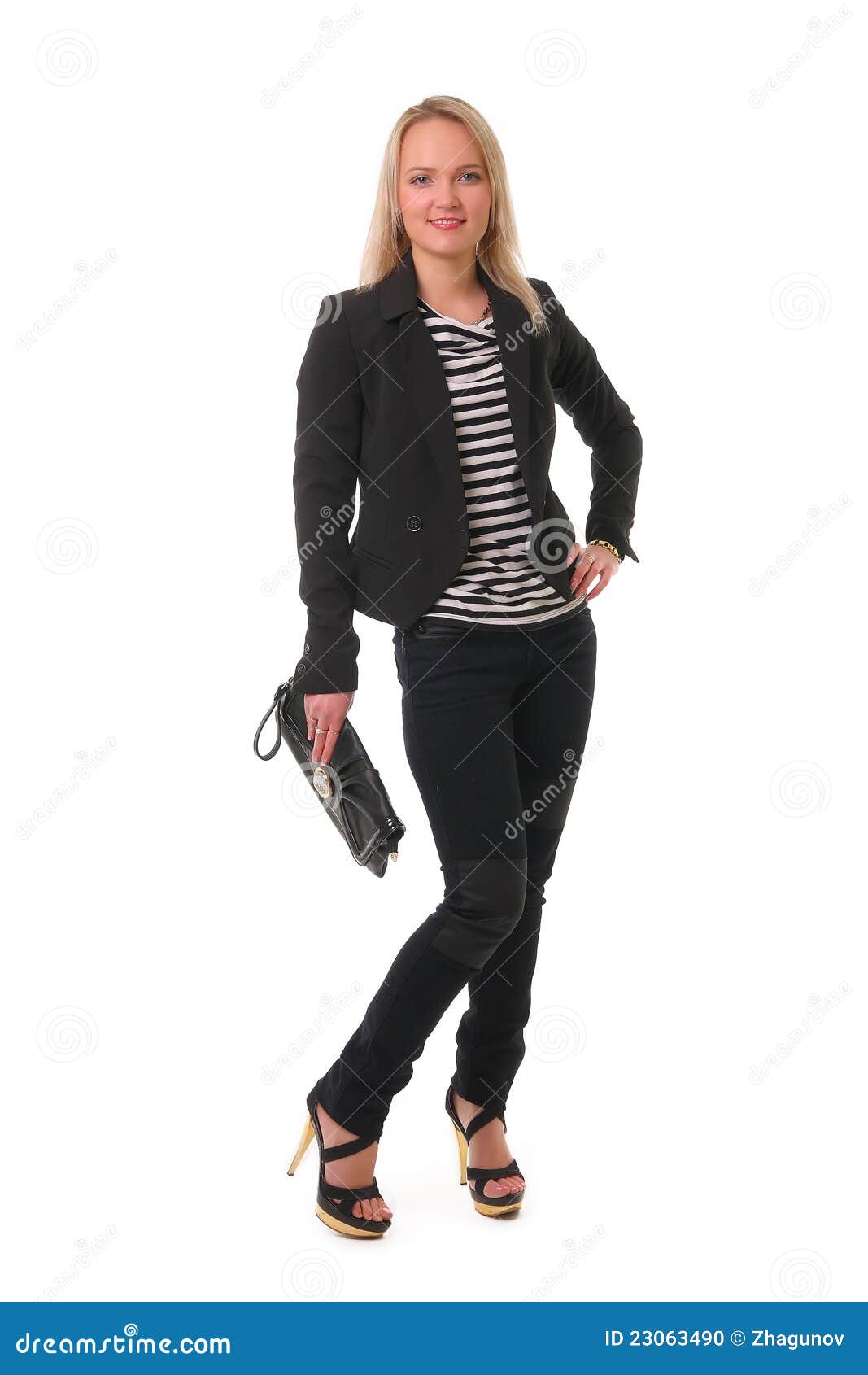 Giovane Donna Snella Elegante Fotografia Stock - Immagine di vestito ...