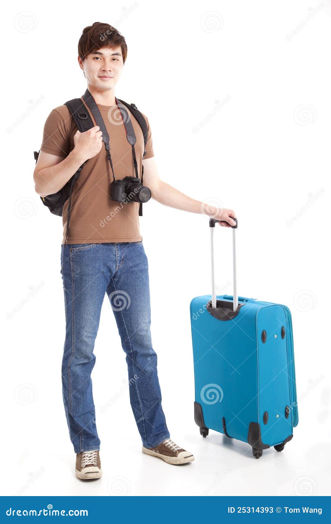 Giovane Viaggiatore Con La Valigia Immagine Stock - Immagine di ...