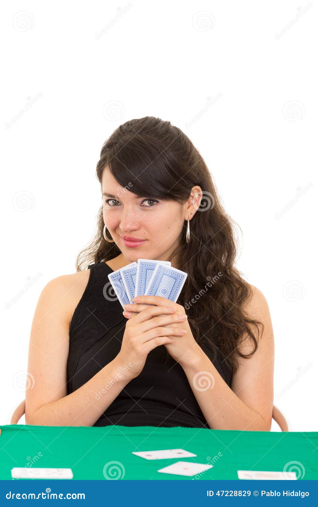 Giovani Belle Carte Da Gioco Della Ragazza Immagine Stock - Immagine di ...