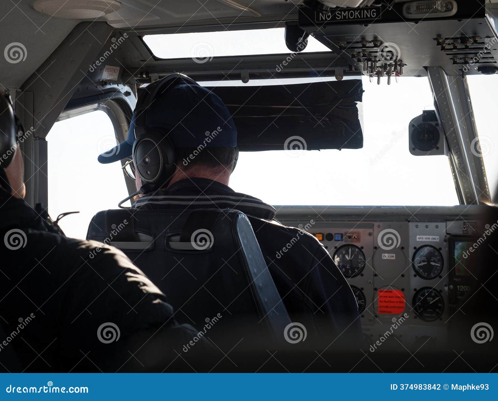 GippsAero GA8 Airvan Propeller Aircraft Pilot Looking Out The Window ...