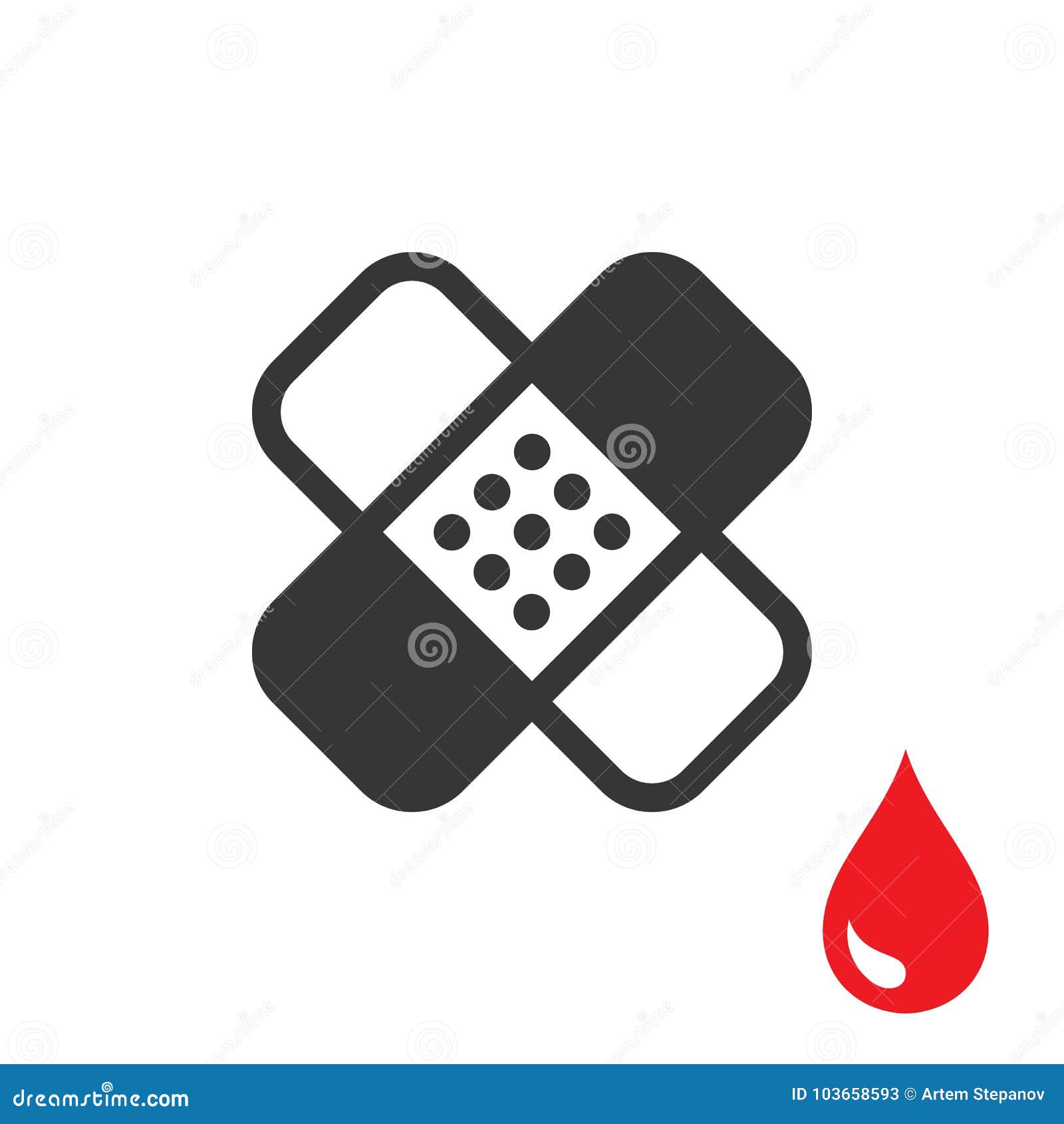 Gips-oder Pflaster-Ikone Medizinisches Flecken-Symbol Vektor Abbildung ...