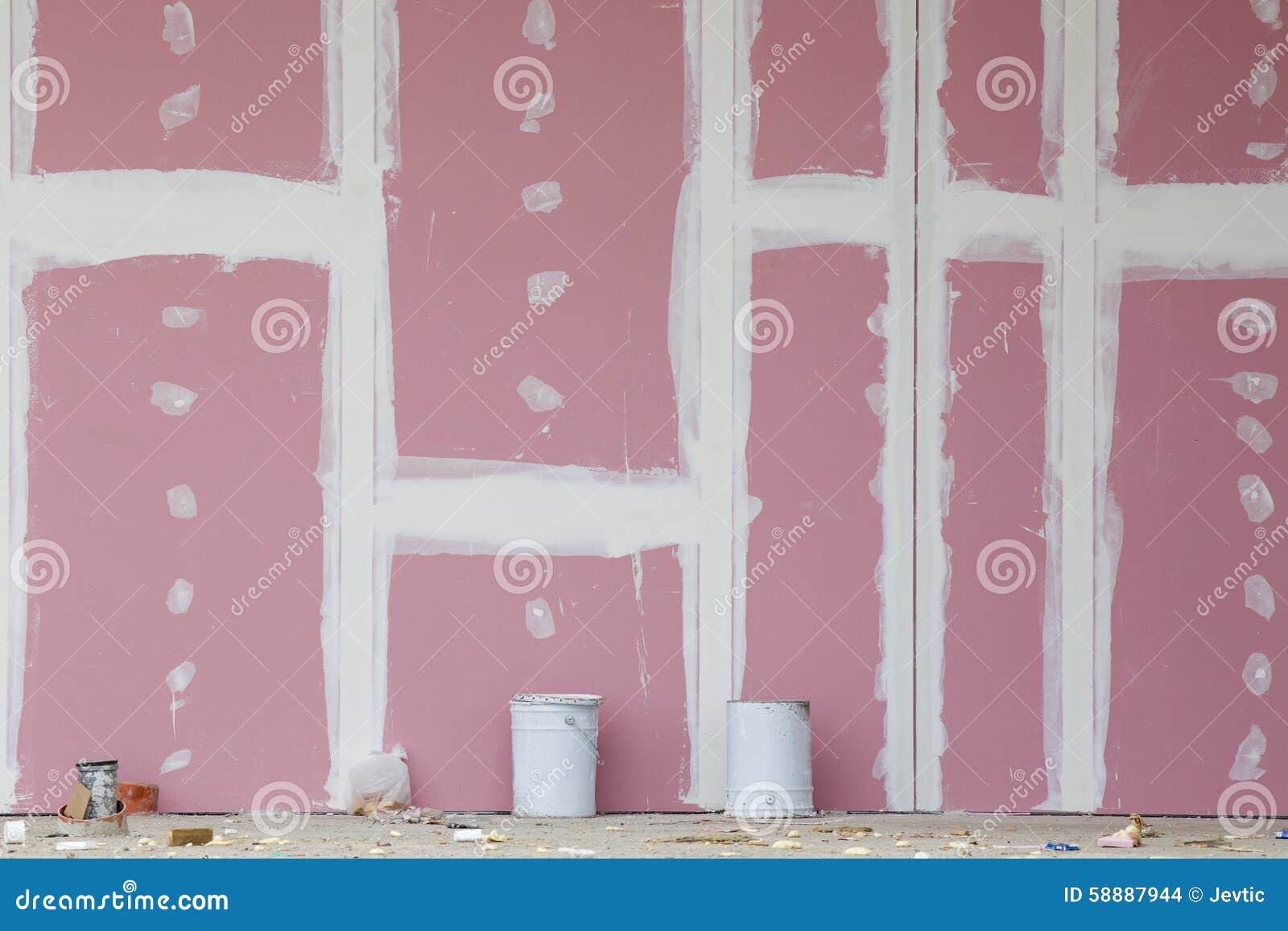 Gipswand im Bau stockfoto. Bild von gips, wiederherstellung - 58887944