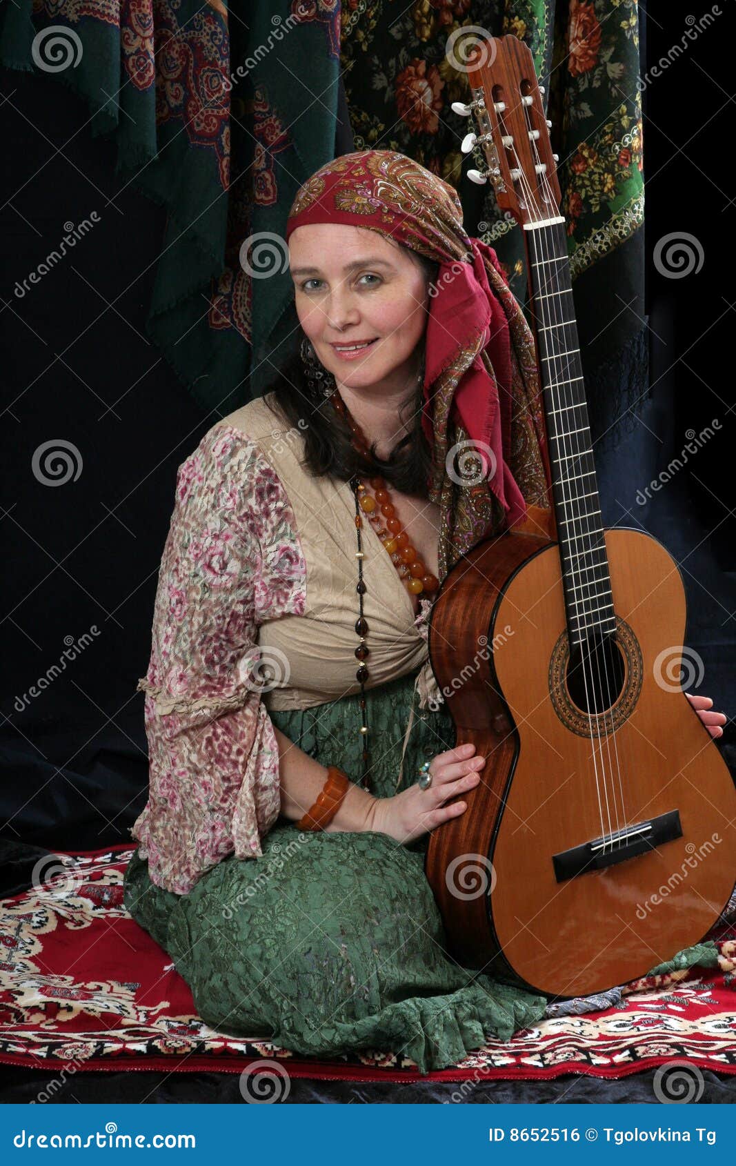 The gipsy with a guitar stock photo. Image of fortunes - 8652516