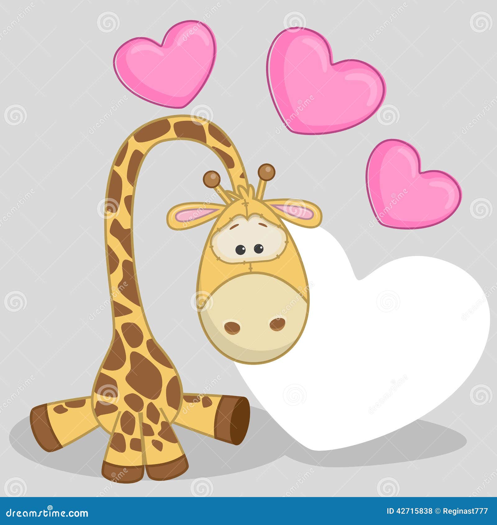 Girafe avec des coeurs illustration de vecteur. Illustration du ...