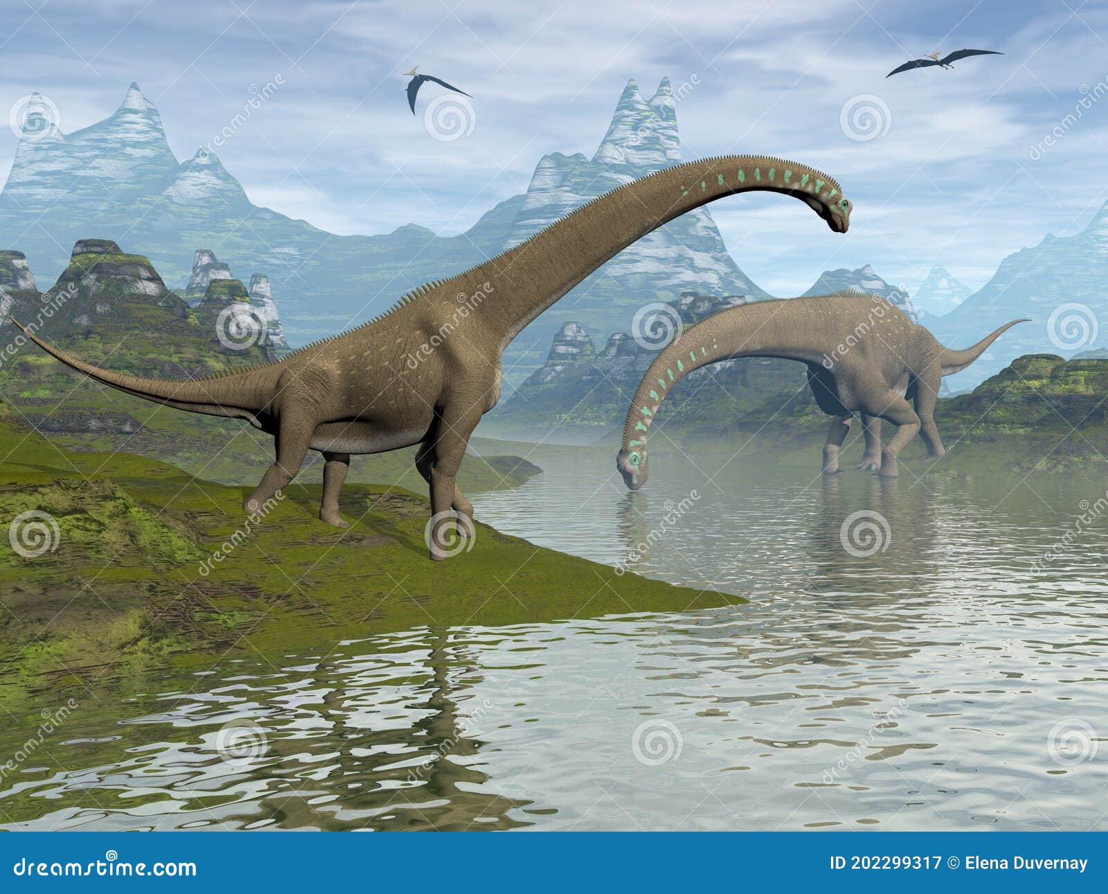Jurassic Giraffatitan Dinosaurs Stock Image | CartoonDealer.com #242574577