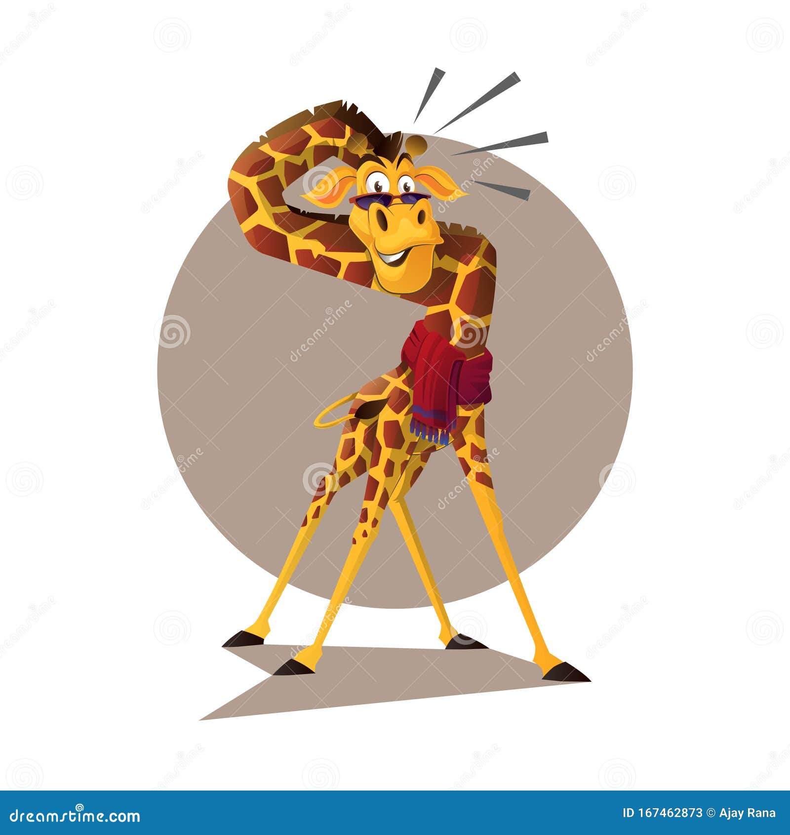 Curious Giraffe Cartoon Vector Illustration Stock Illustration ...