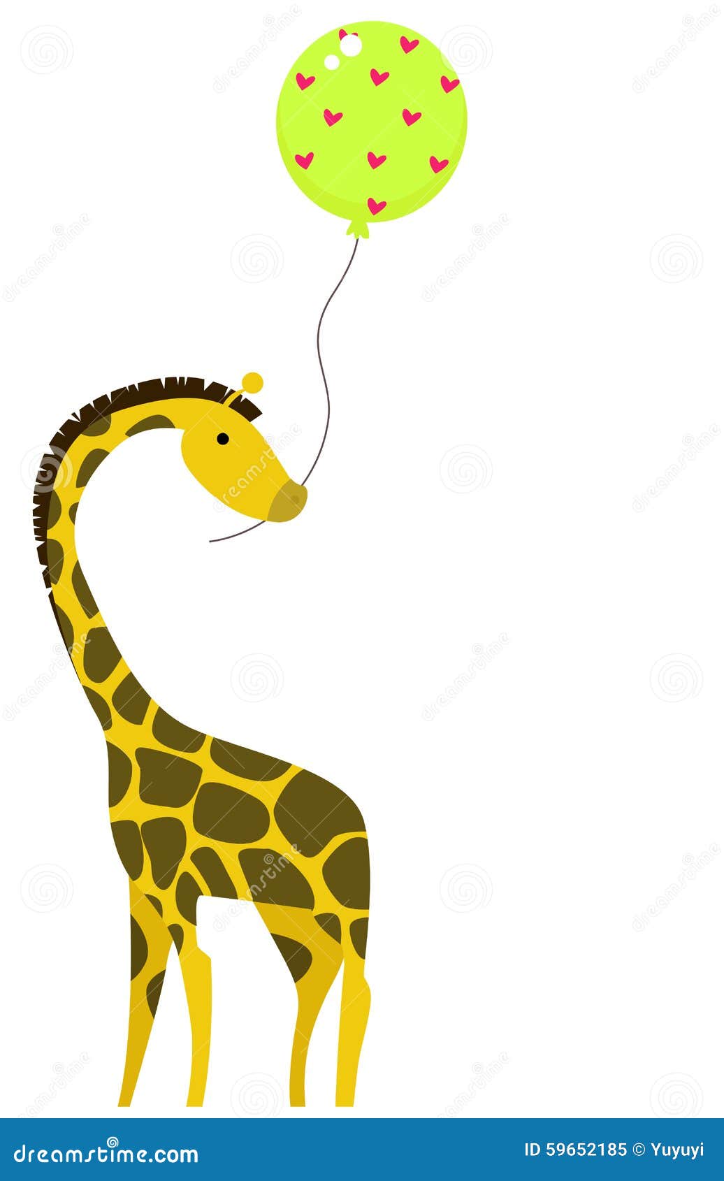 Giraffe and balloon stock vector. Illustration of invitation - 59652185