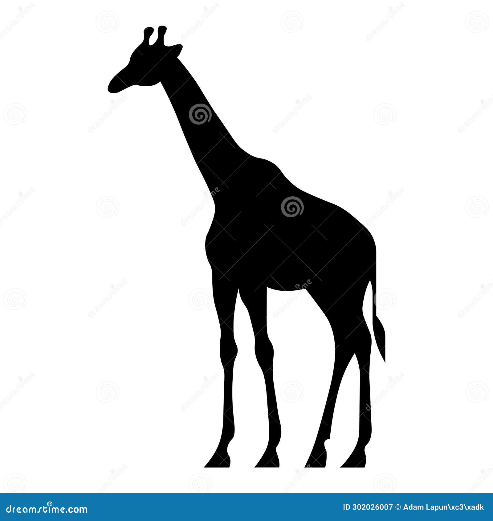 Giraffe Black Vector Icon on White Background Stock Vector ...