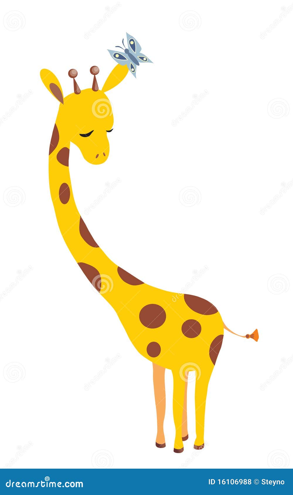 Giraffe and butterfly stock vector. Illustration of wildlife - 16106988