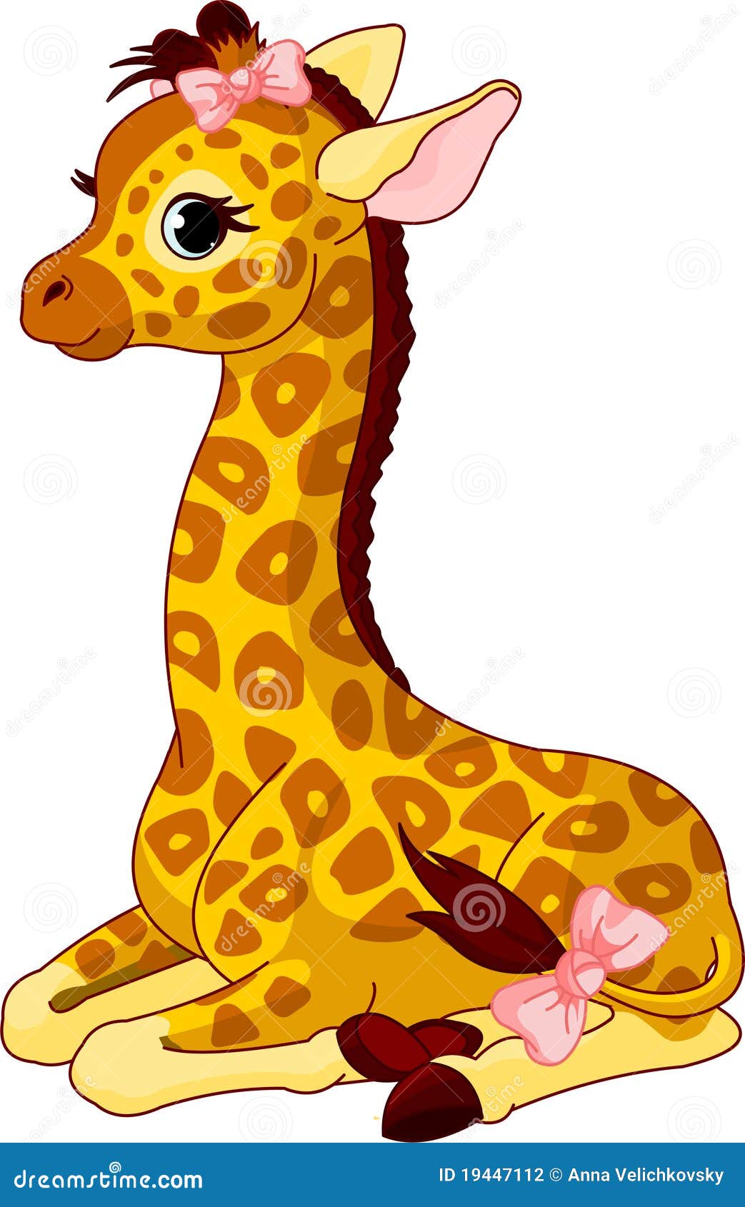 Giraffe Calf with bow stock vector. Illustration of animals - 19447112