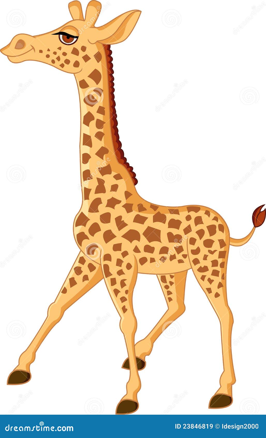 Giraffe cartoon stock illustration. Illustration of funny - 23846819