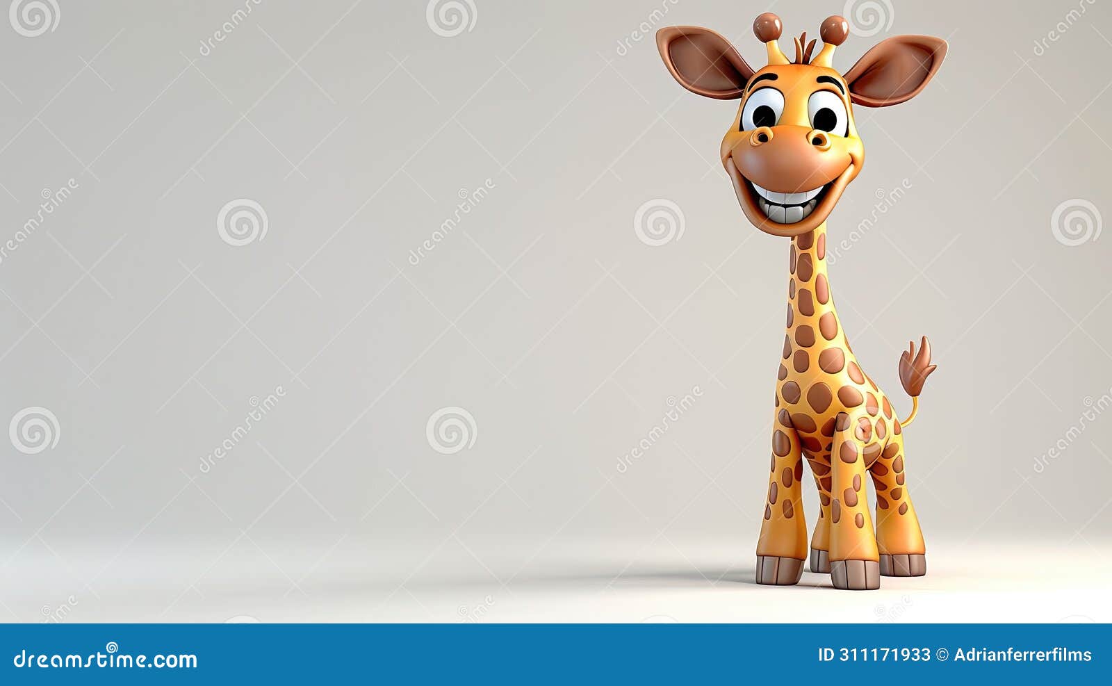 Giraffe Cartoon Character Grinning with a Hand Gesture. Stock ...