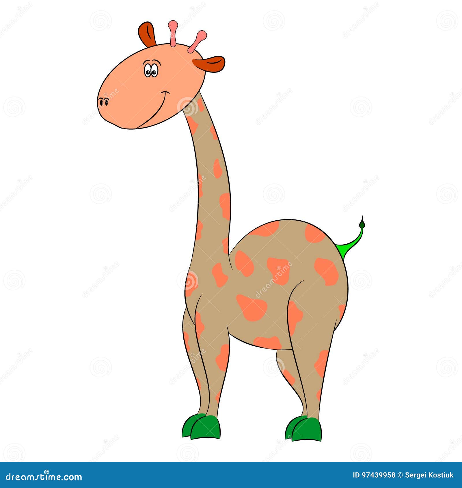 Giraffe cartoon stock vector. Illustration of goodly - 97439958