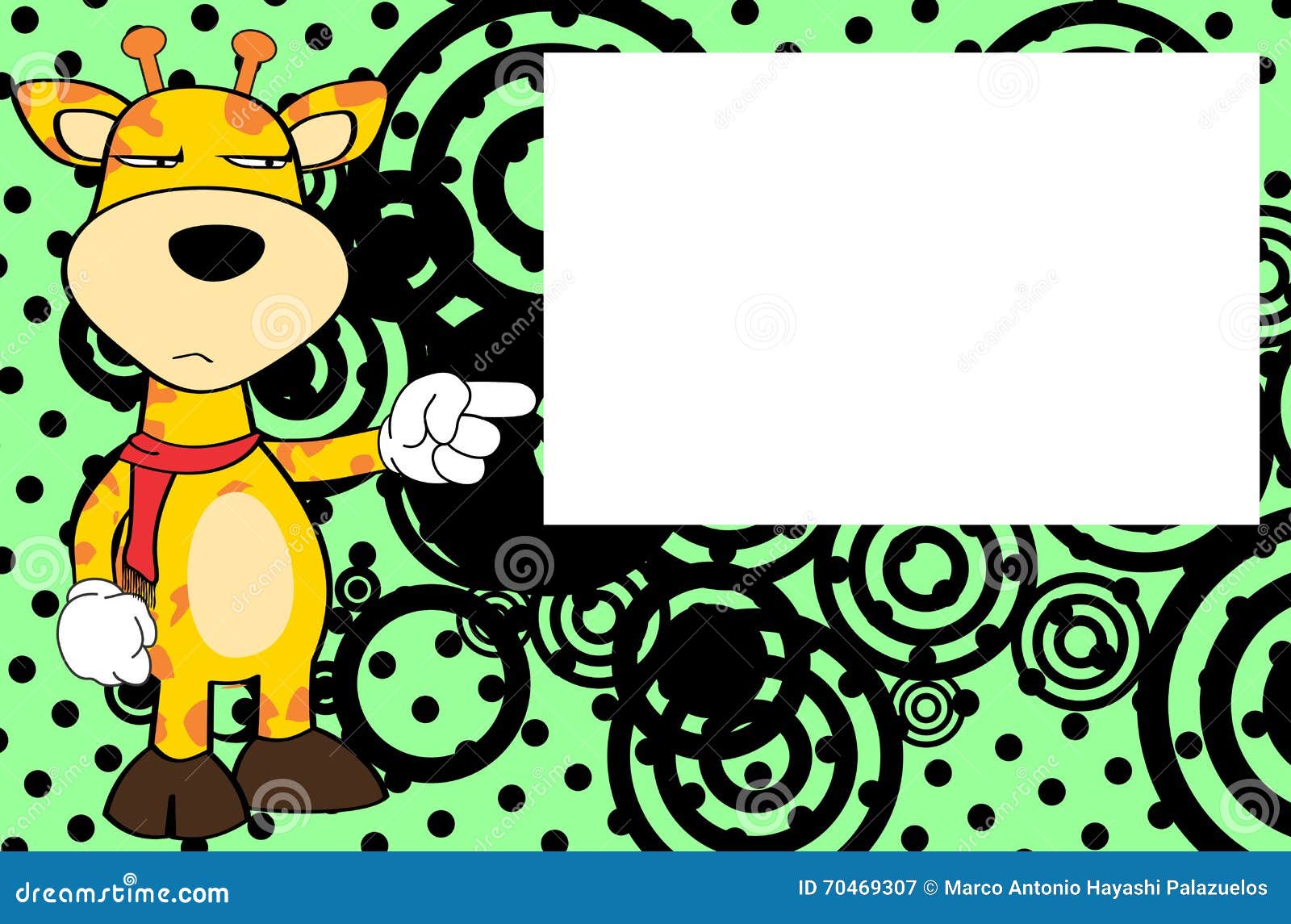 Giraffe Cartoon Expression Grumpy Background Stock Vector ...