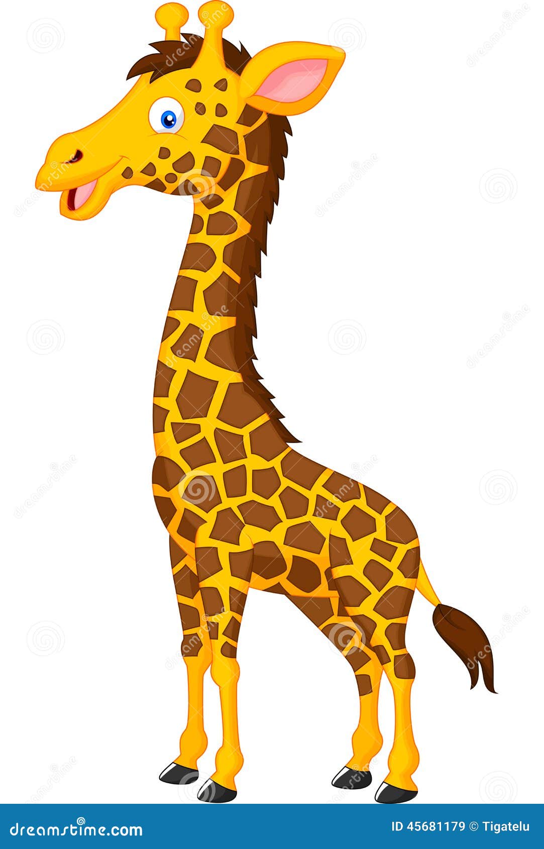 Giraffe cartoon stock vector. Illustration of painting - 45681179