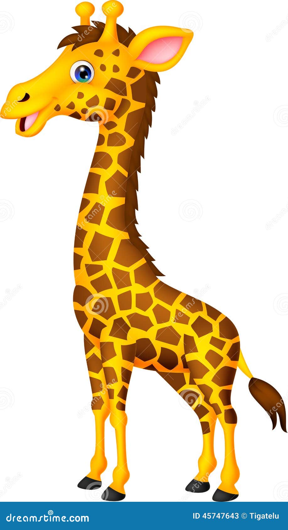 Giraffe cartoon stock vector. Illustration of neck, adorable - 45747643