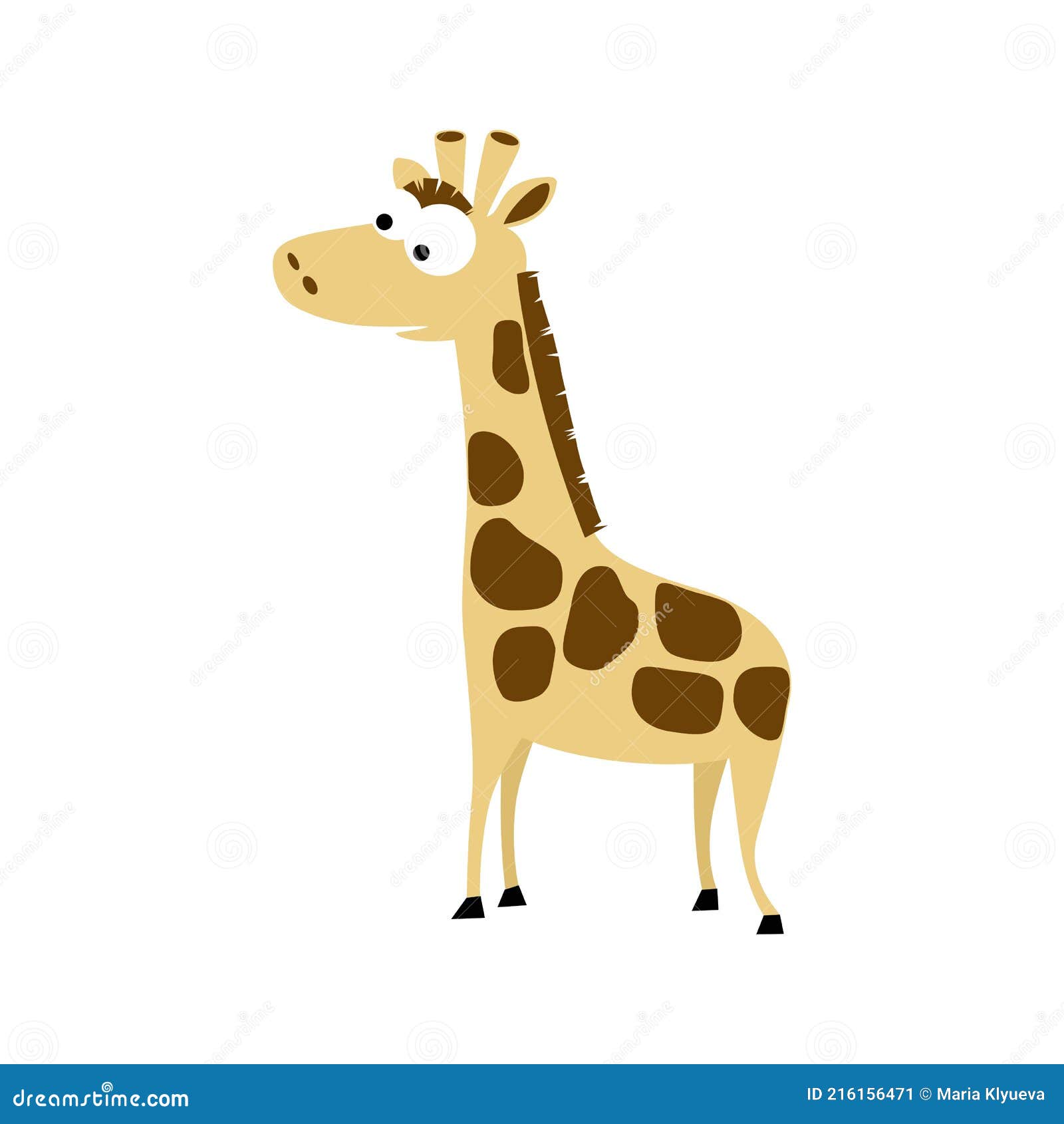 Giraffe in Cartoon Style. Flat Isolated 2d Vector Stock Vector ...