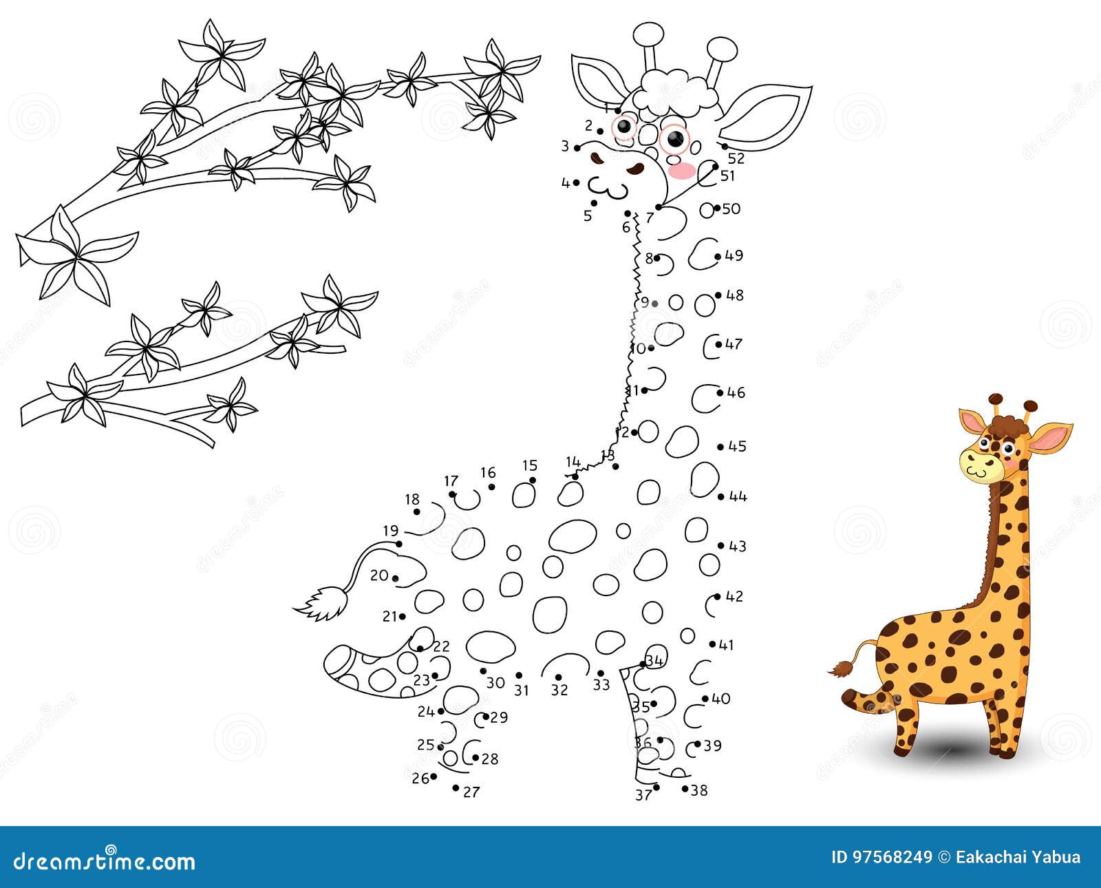 Giraffe Connect the Dots and Color Stock Vector - Illustration of black ... Giraffe Connect the Dots and Color Stock Vector - Illustration of black ...