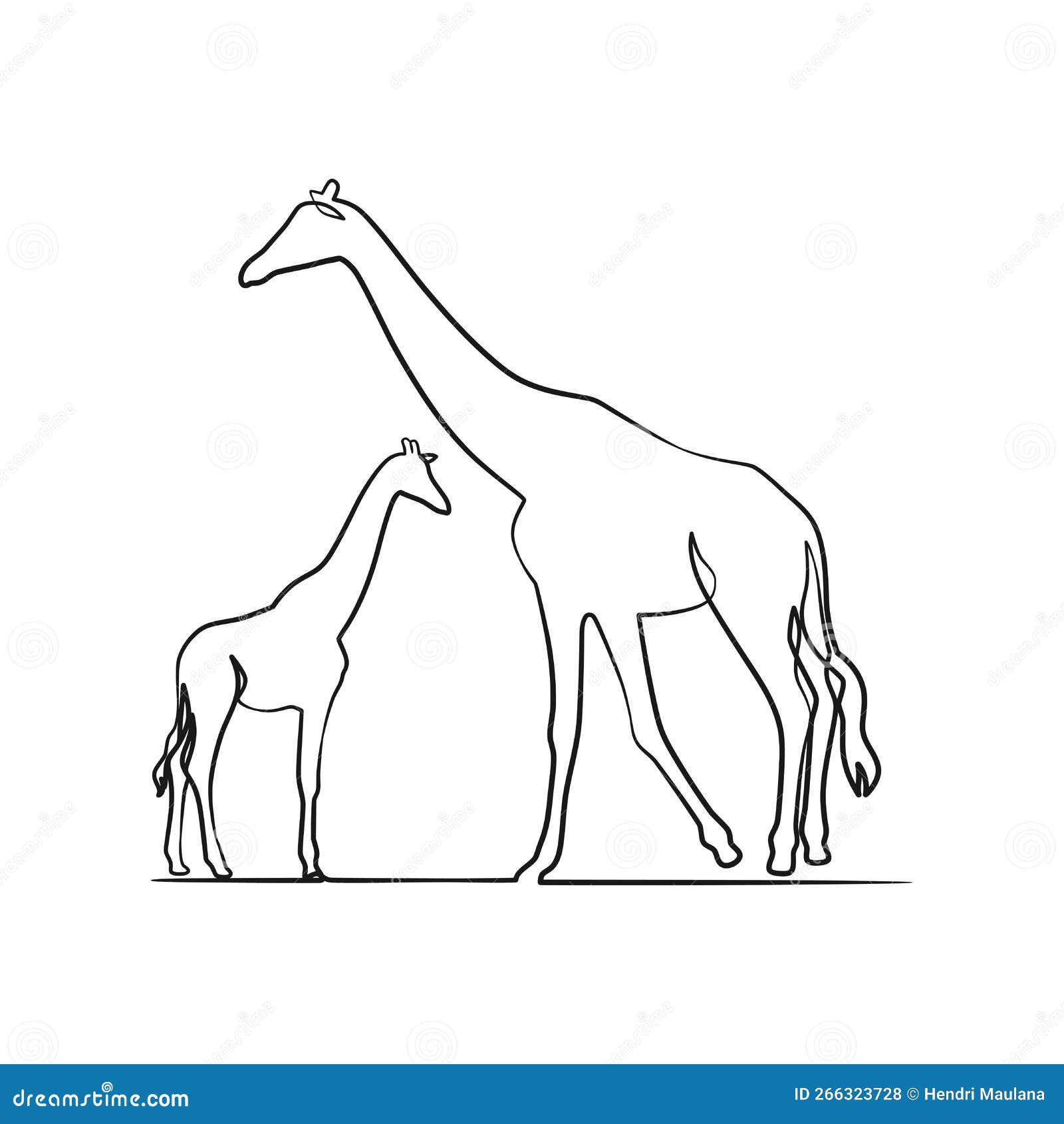 Giraffe Continuous One Line Art Design Stock Vector - Illustration of ...