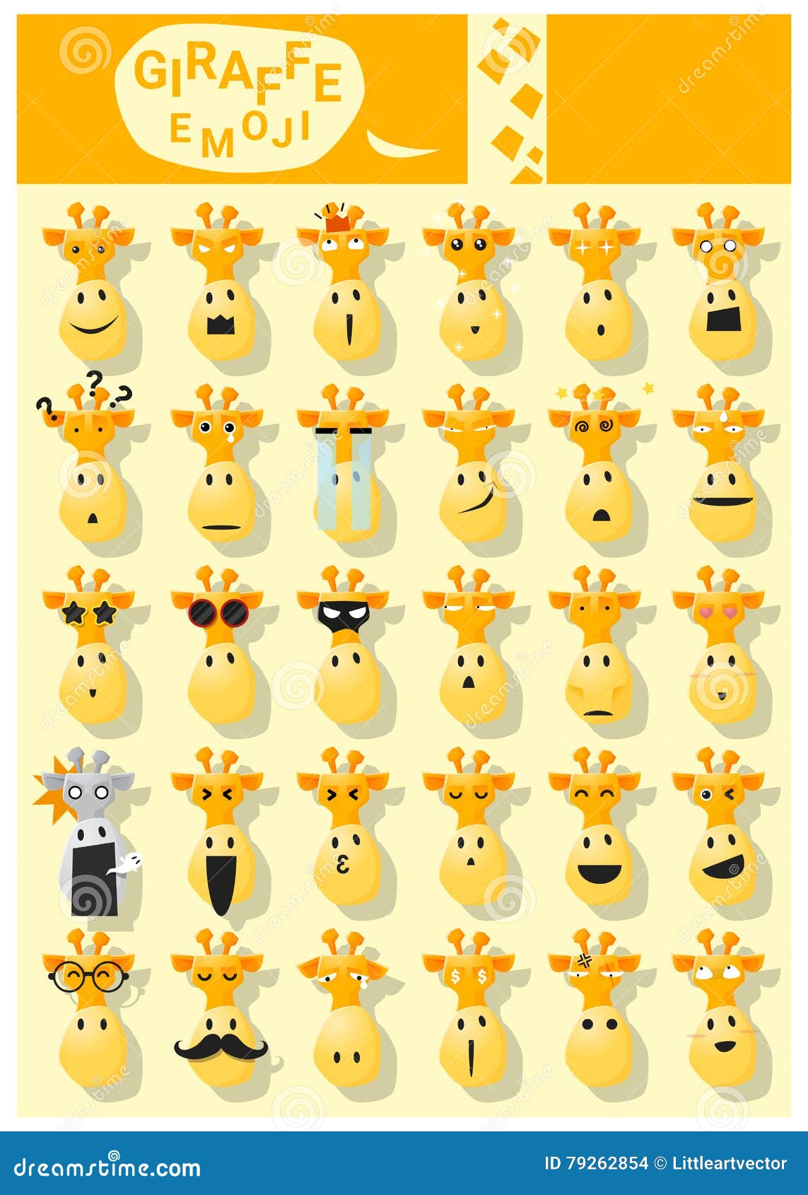 Giraffe emoji icons stock vector. Illustration of emoji - 79262854