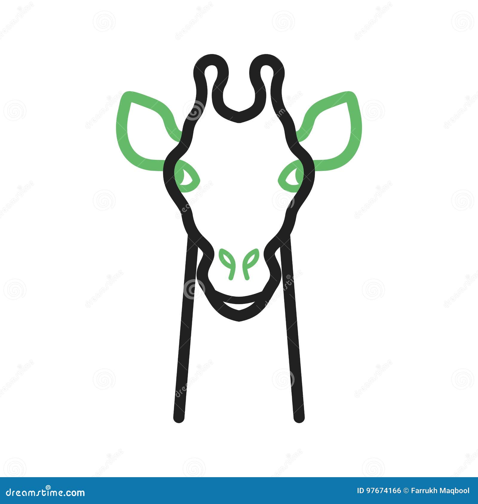 Giraffe Face stock vector. Illustration of giraffa, giraffe - 97674166