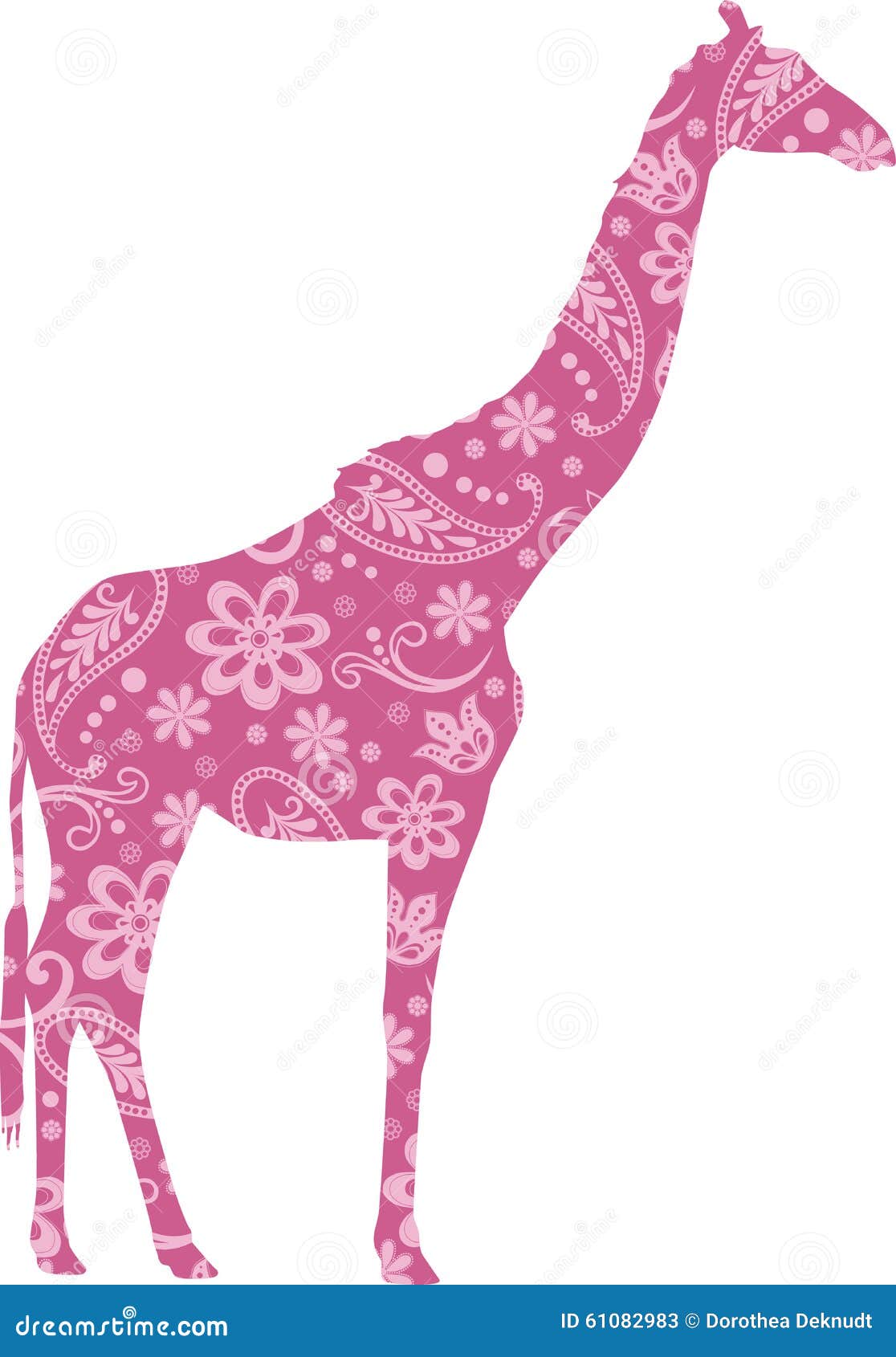 Giraffe Floral Pattern Pink Stock Vector - Illustration of giraffe ...
