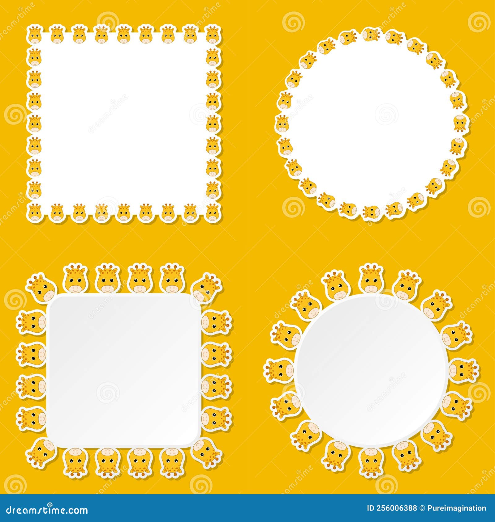 Giraffe with Frame for Banner, Poster, and Greeting Card Stock Vector ...