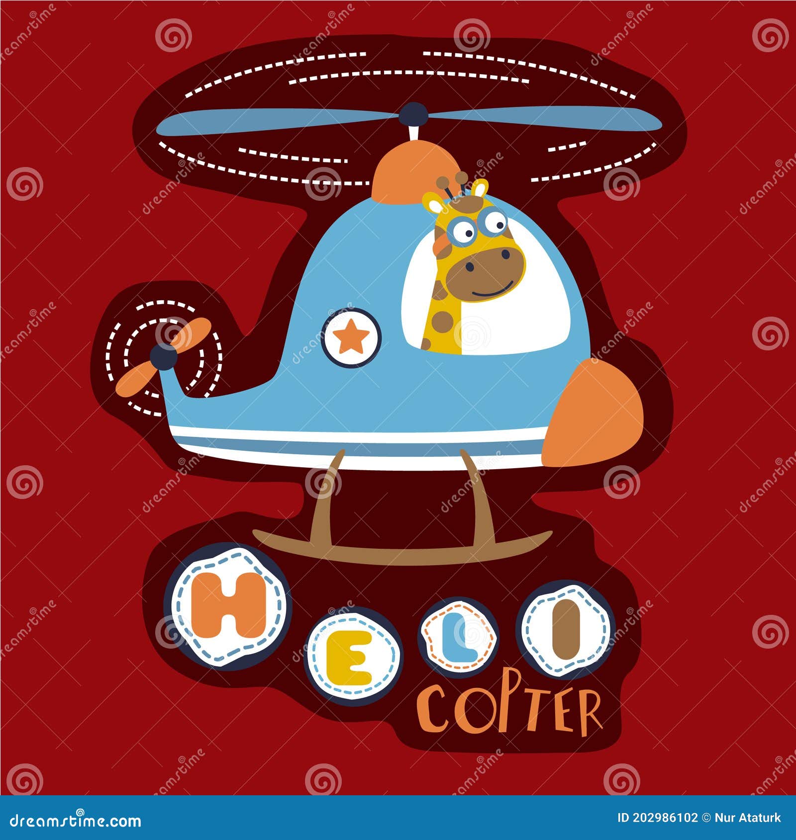 Funny Helicopter Cartoon Vector With Little Pilot | CartoonDealer.com ...
