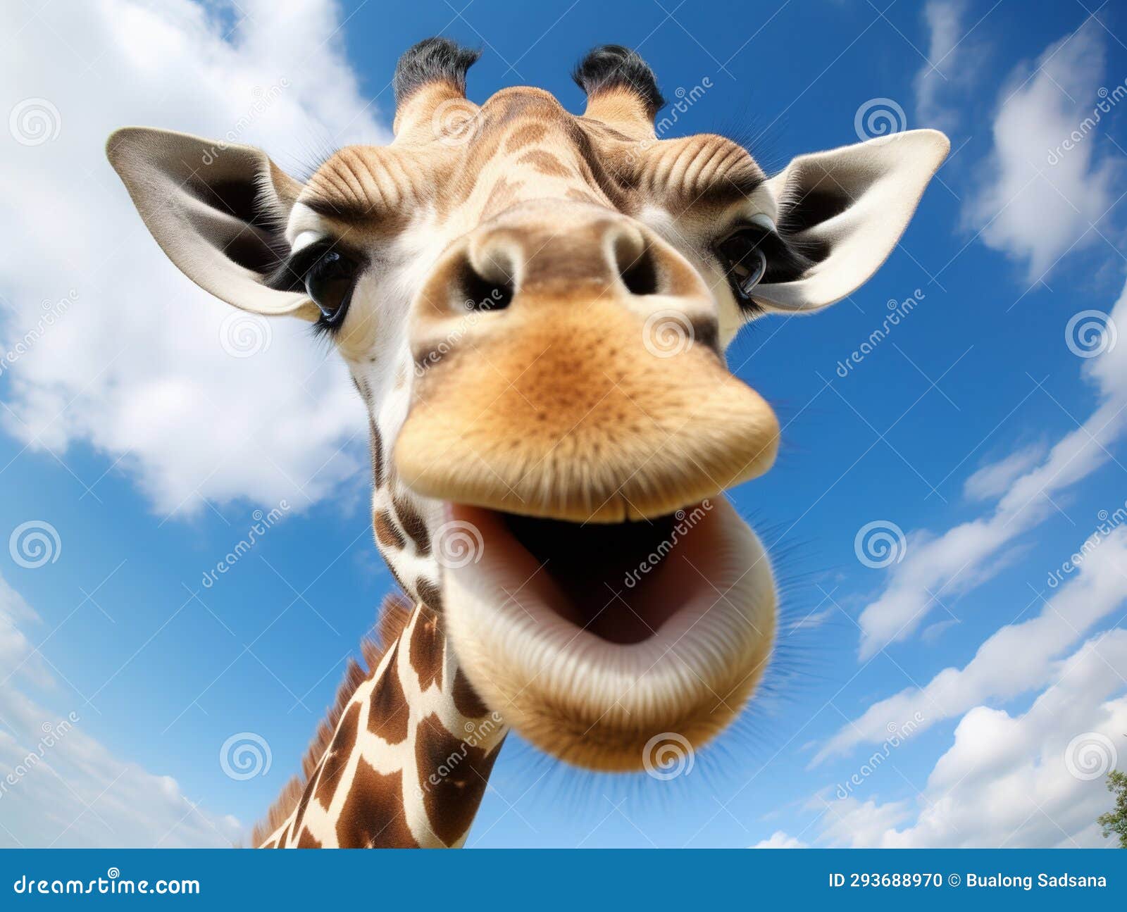 Giraffe Funny Talk stock illustration. Illustration of imagine - 293688970