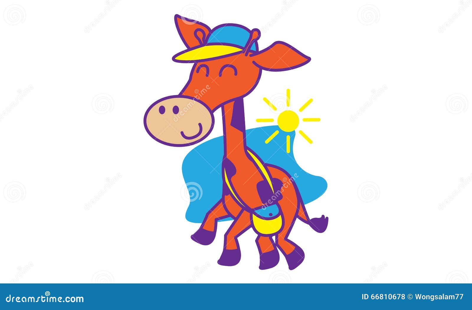 Giraffe Go To School stock vector. Illustration of play - 66810678