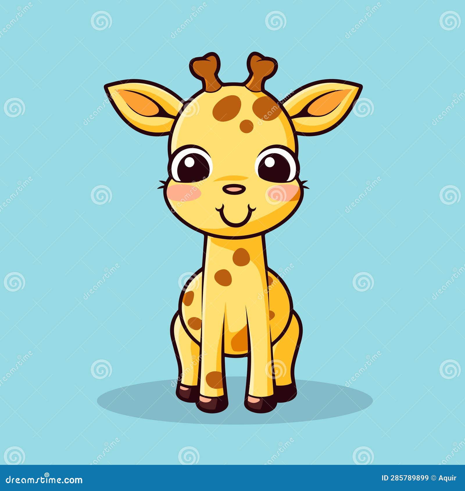Giraffe. Giraffe Hand-drawn Comic Illustration. Cute Vector Doodle ...
