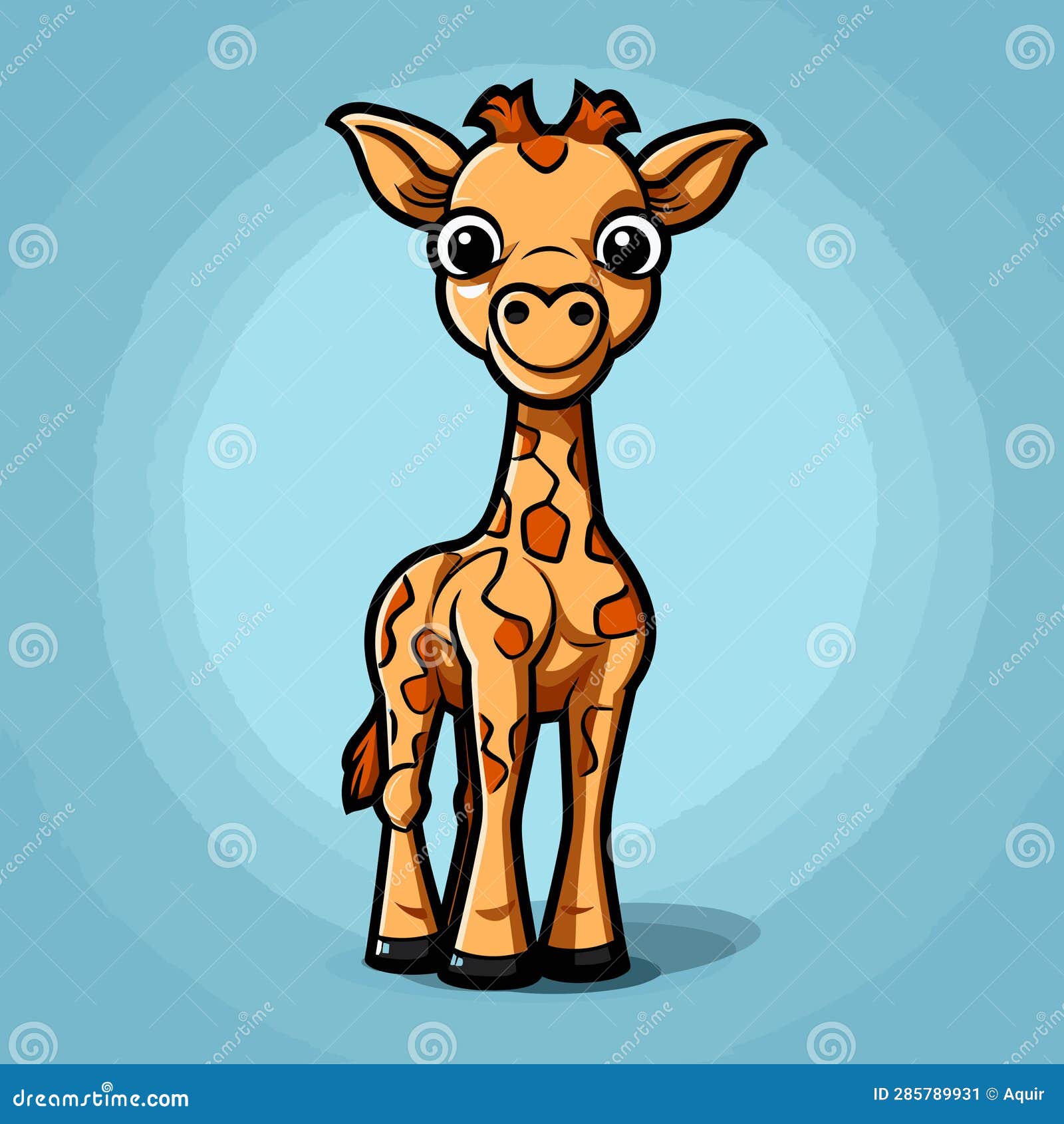 Giraffe. Giraffe Hand-drawn Comic Illustration. Cute Vector Doodle ...