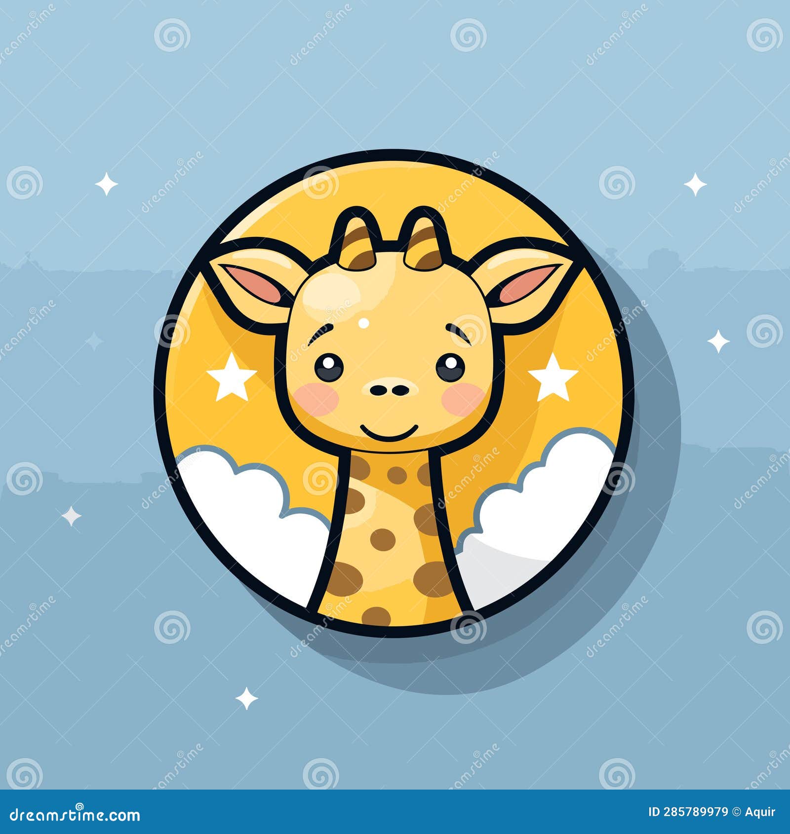 Giraffe. Giraffe Hand-drawn Comic Illustration. Cute Vector Doodle ...