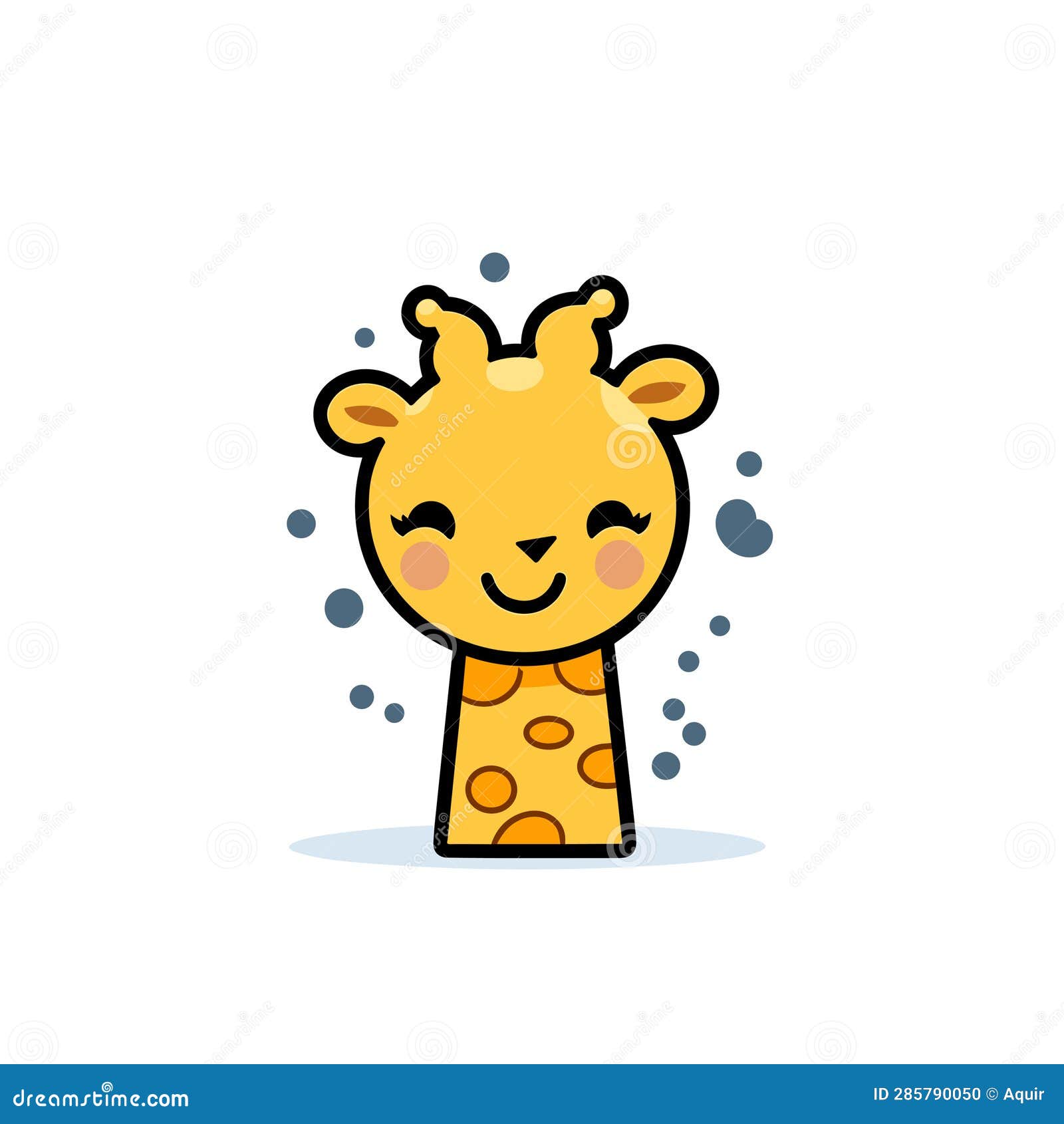 Giraffe. Giraffe Hand-drawn Comic Illustration. Cute Vector Doodle ...