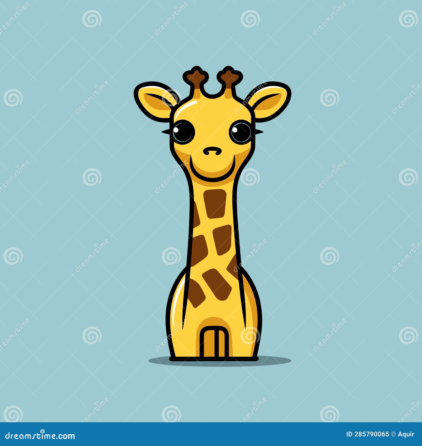 Giraffe. Giraffe Hand-drawn Comic Illustration. Cute Vector Doodle ...