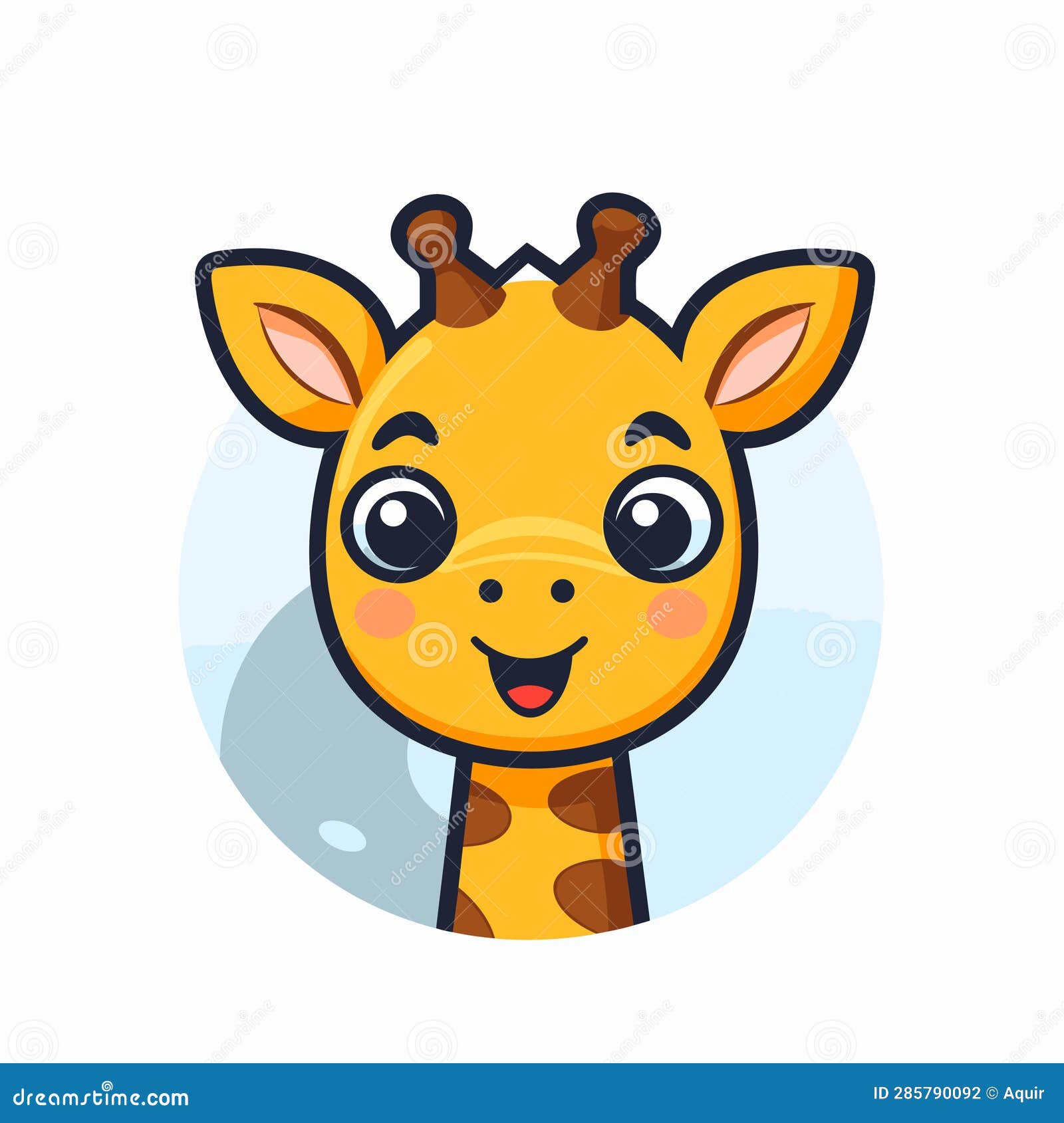 Giraffe. Giraffe Hand-drawn Comic Illustration. Cute Vector Doodle ...