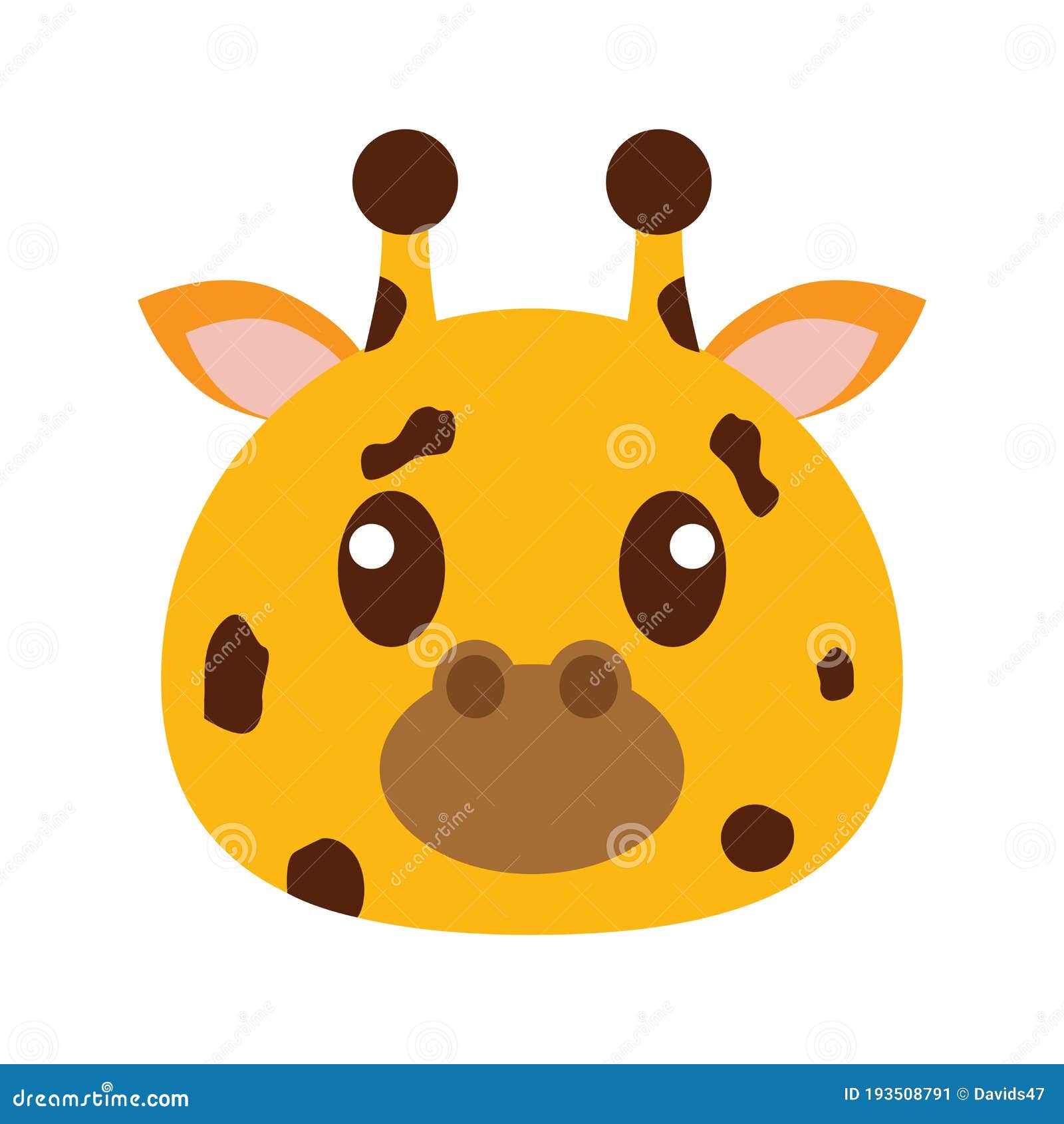 Giraffe head cartoon stock vector. Illustration of isolated - 193508791